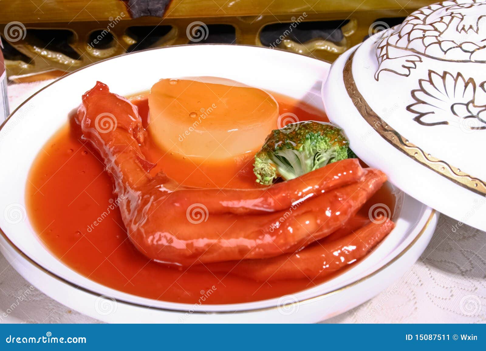Braised Goose Web in Abalone Sauce Stock Image - Image of appetite ...