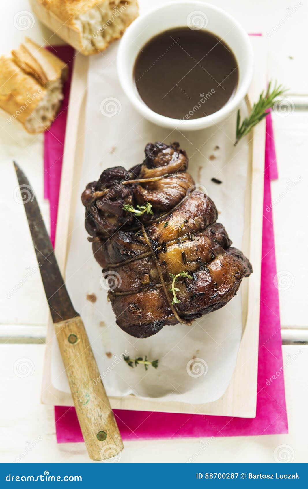 Braised lamb shoulder stock image. Image of dinner, rosemary - 88700287