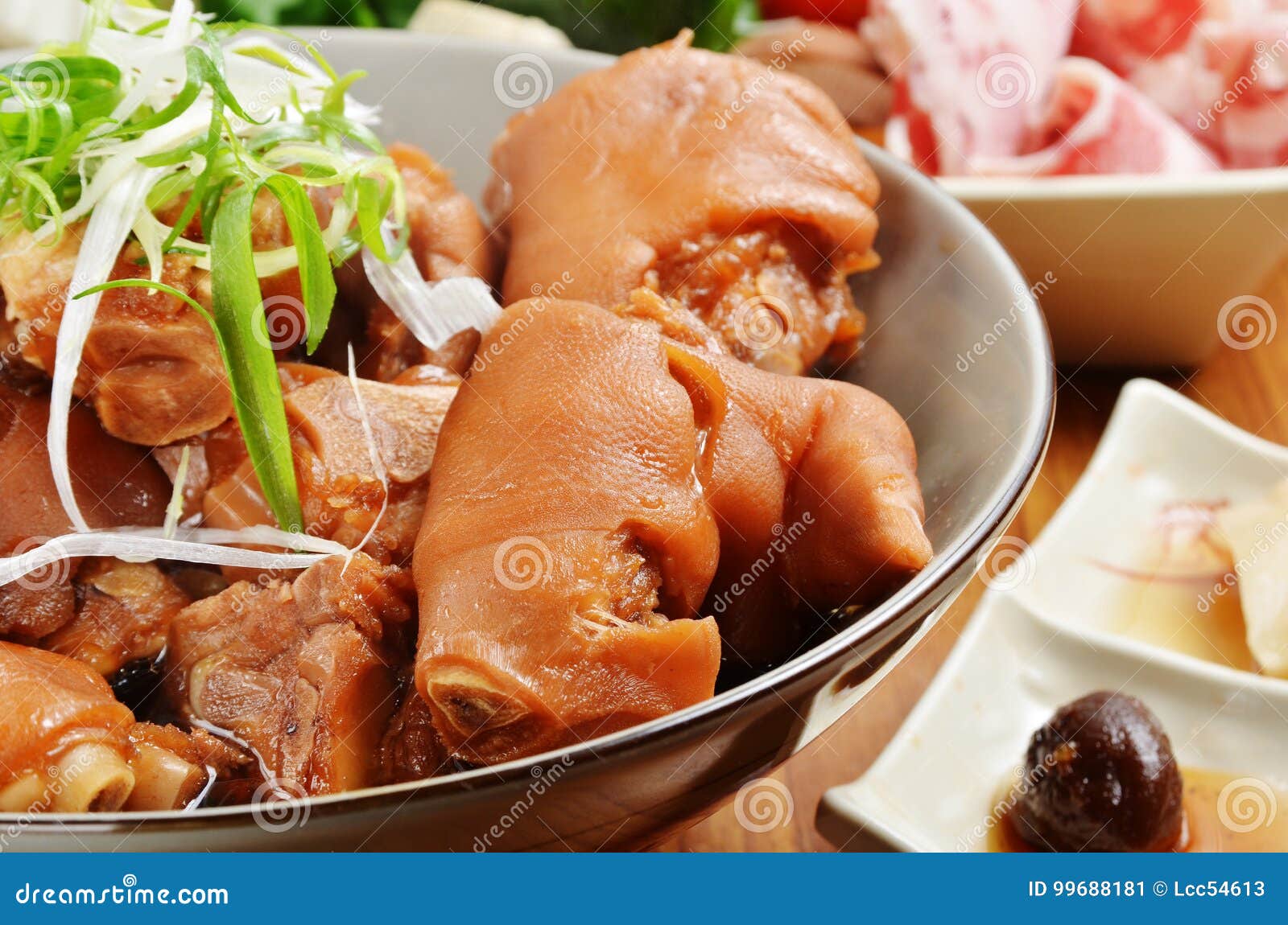 Braised pig knuckles stock image. Image of sauce, food - 99688181