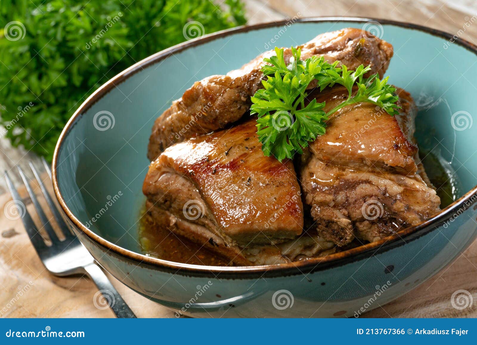 Braised pork ribs stock photo. Image of pork, meal, fried - 213767366