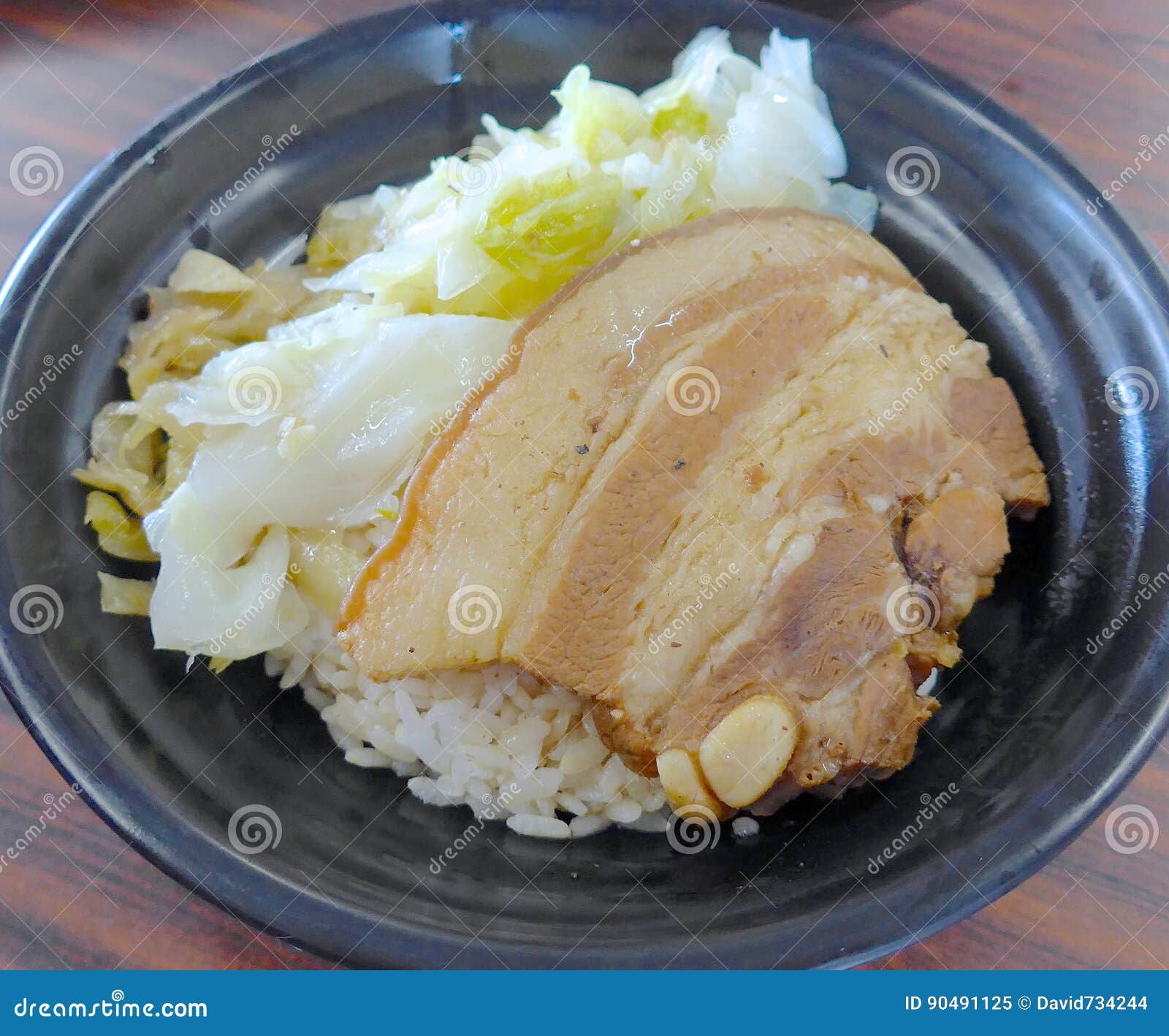 Braised Pork on Rice Closeup Stock Image - Image of brown, roast: 90491125