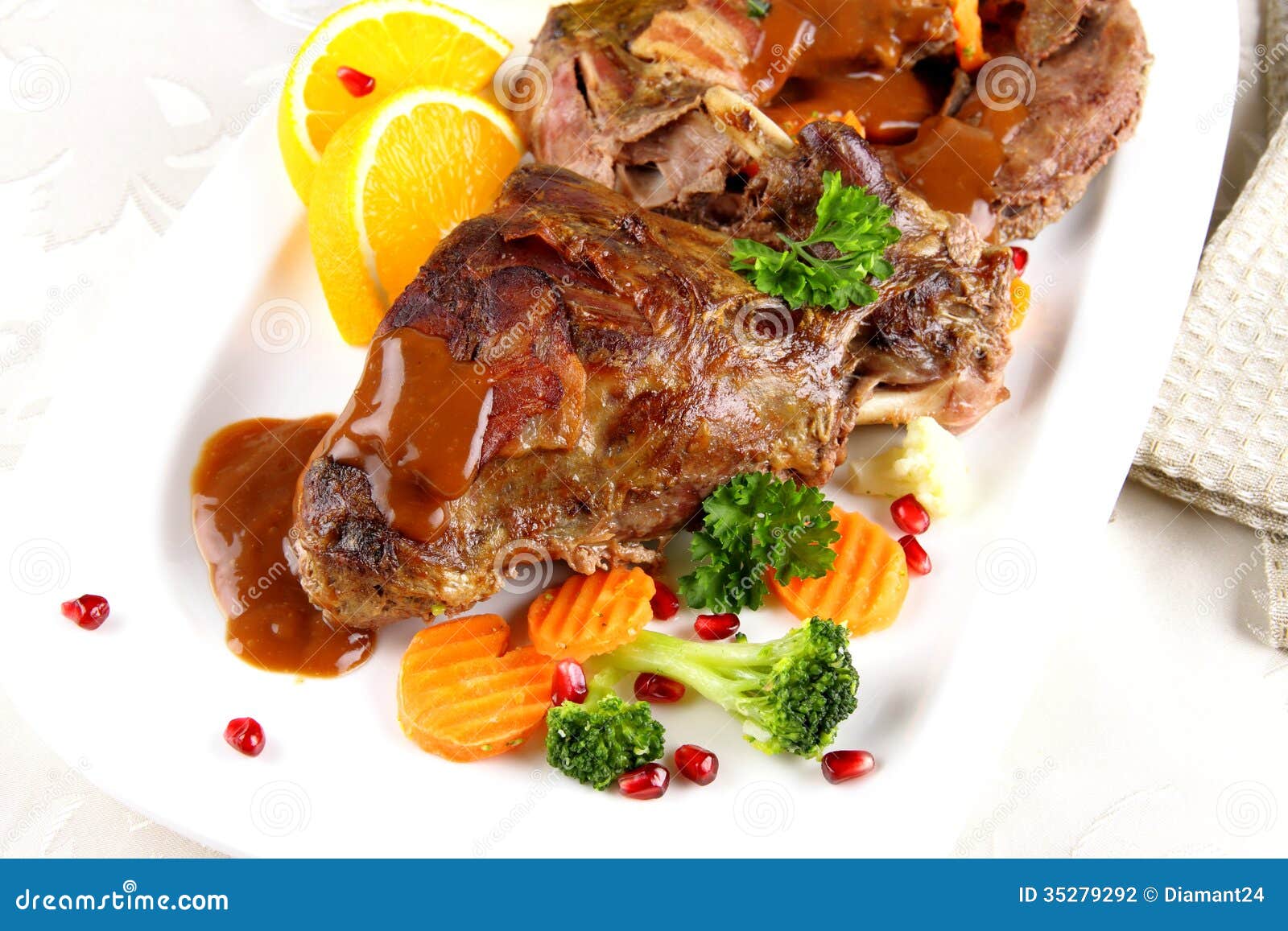 Braised Rabbit Meat with Vegetables Stock Photo - Image of gourmet ...