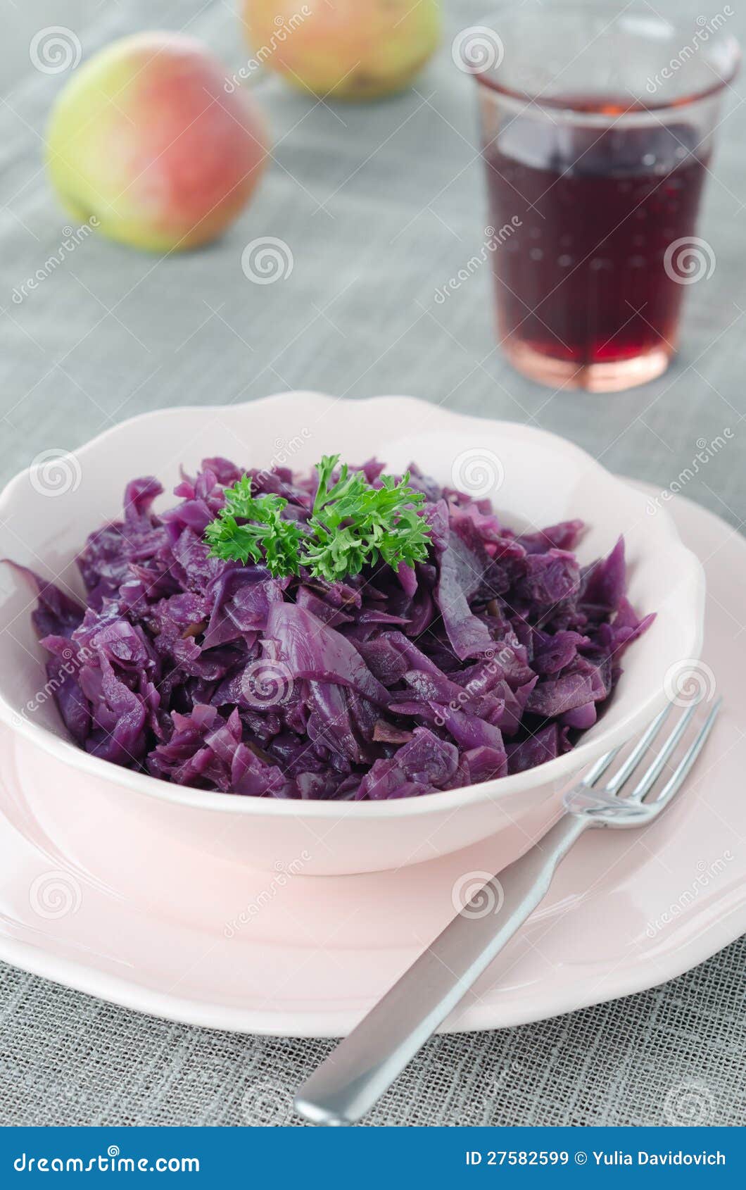 Braised Red Cabbage with Apple Stock Image - Image of appetizer, food ...