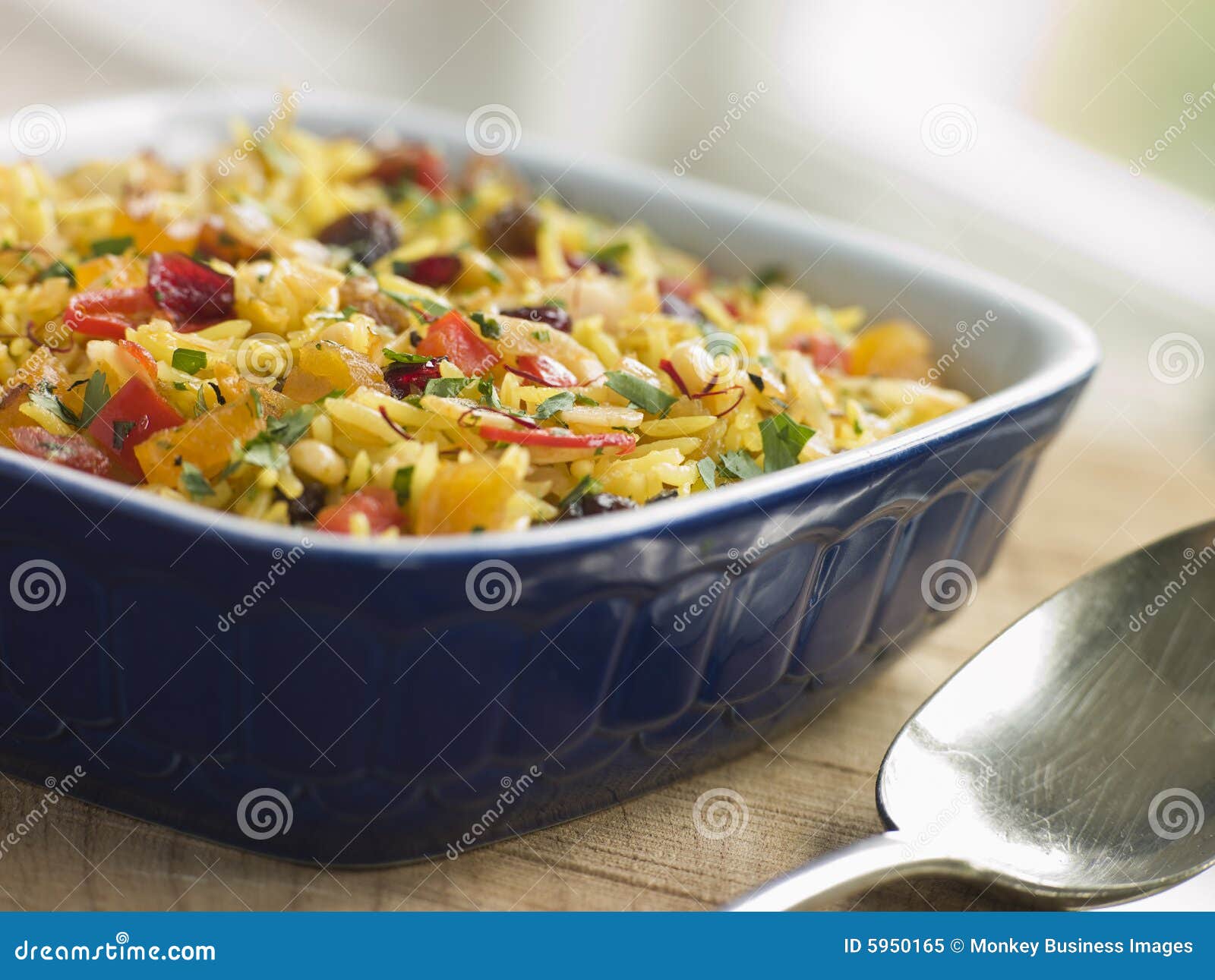 Braised Saffron Rice with Dried Fruits Stock Image - Image of cooking ...