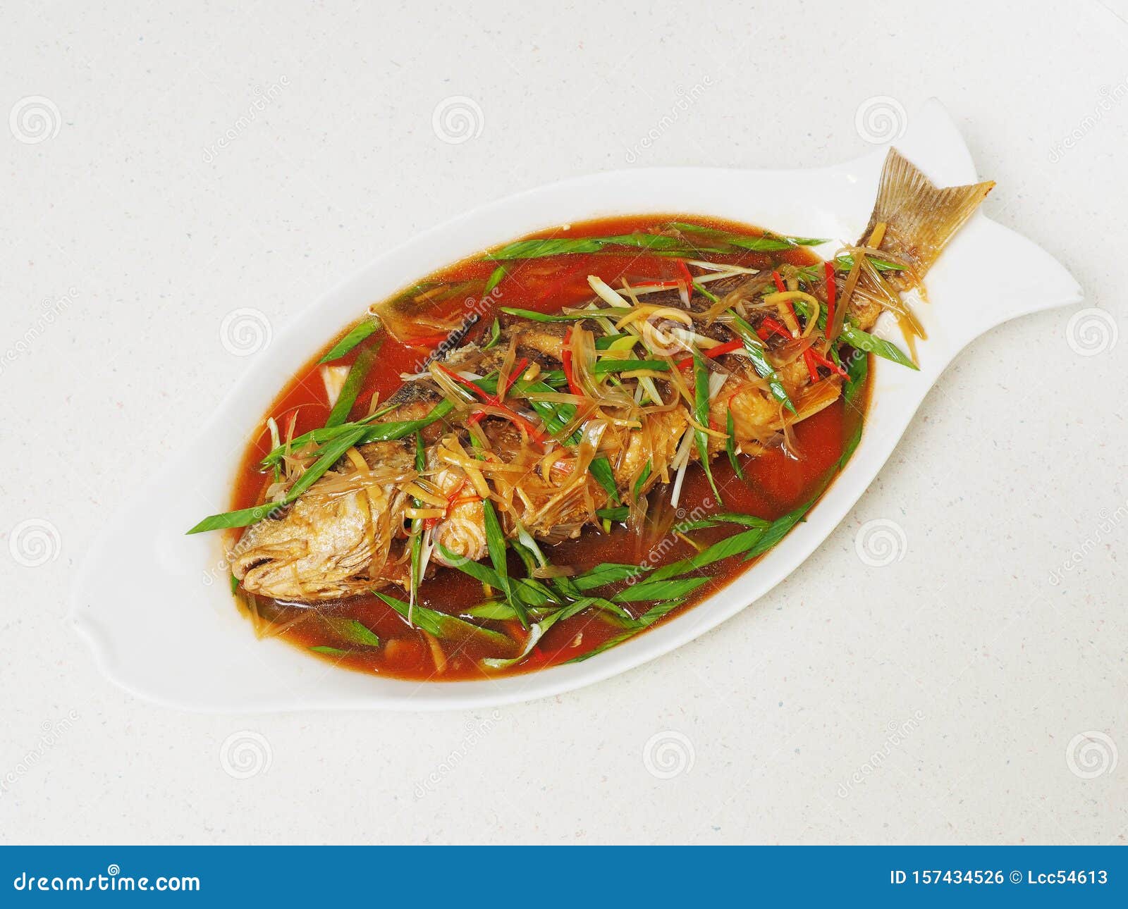 Braised Yellow Croaker in Soy Sauce Stock Photo - Image of seafood ...
