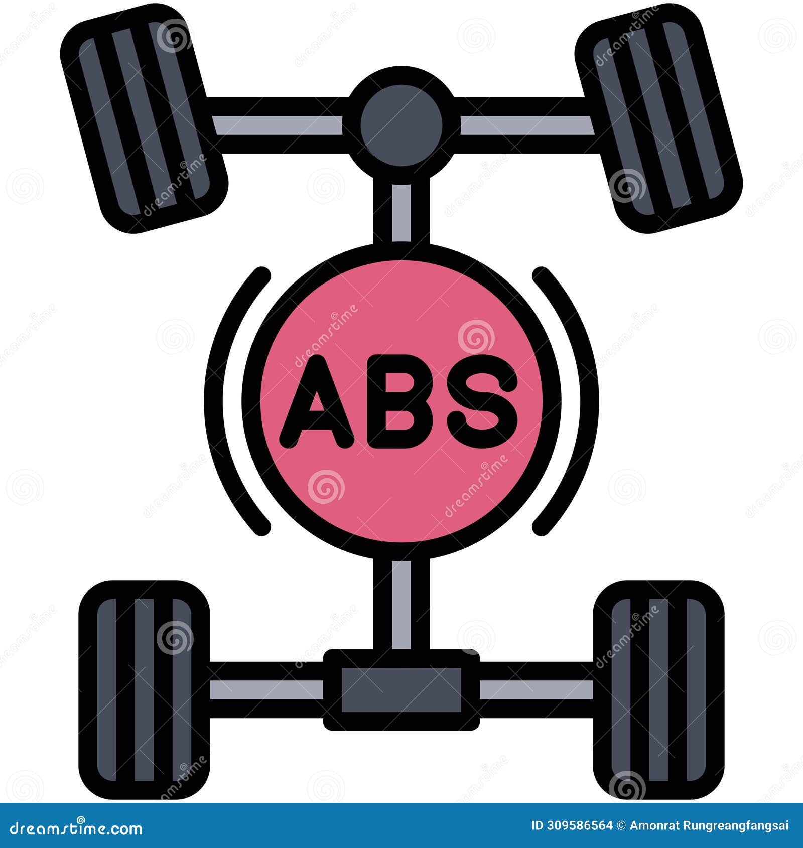 Brake ABS Icon, Car Accident and Safety Related Vector Illustration ...