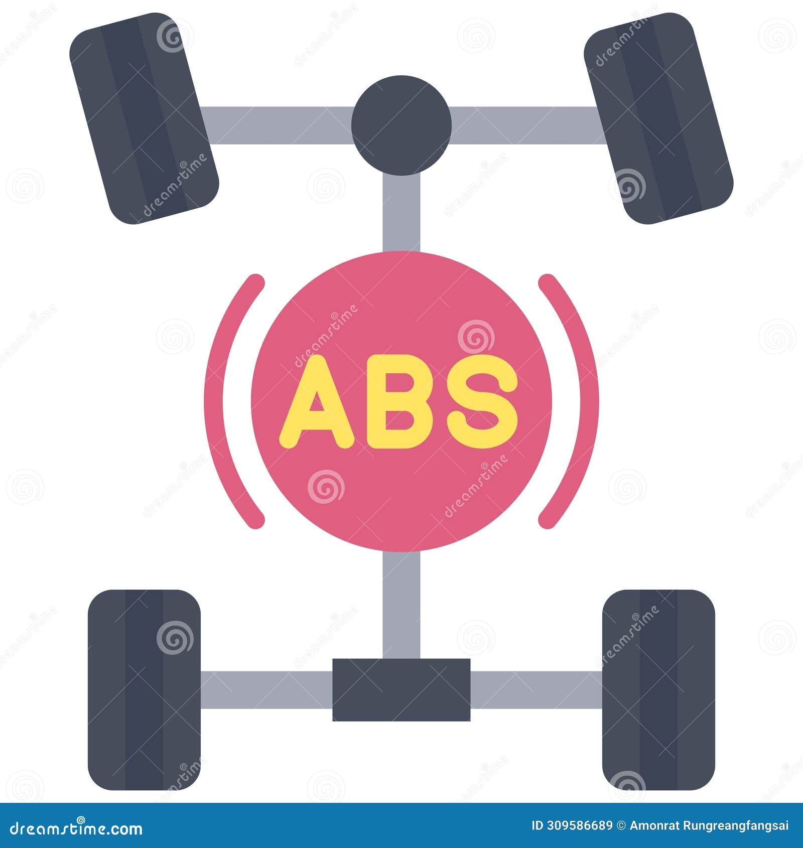 Brake ABS Flat Icon, Car Accident and Safety Related Vector ...