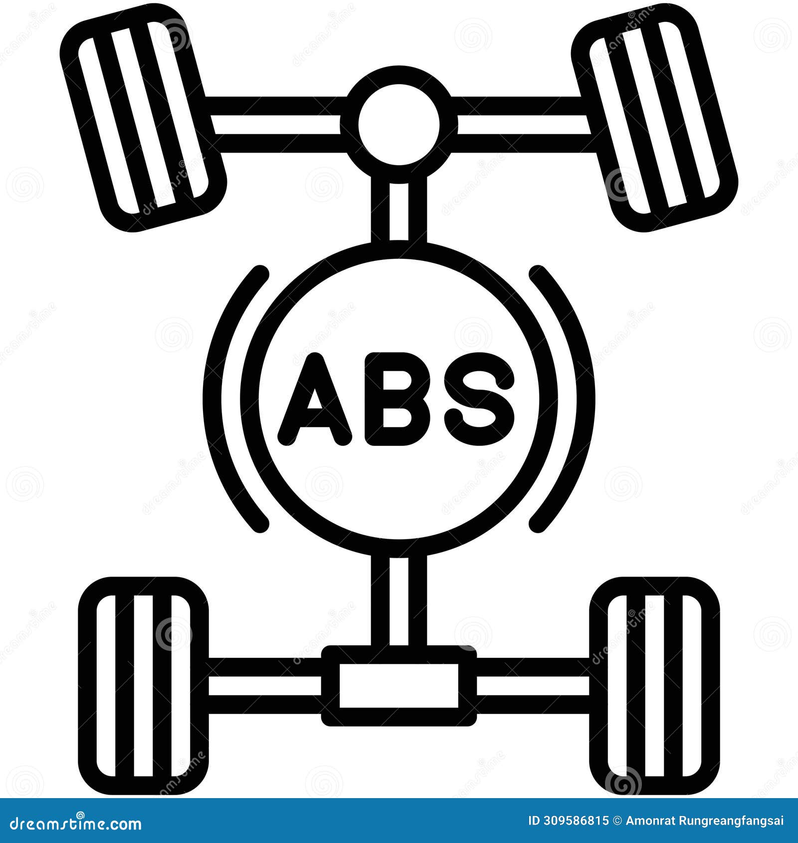 Brake ABS Line Icon, Car Accident and Safety Related Vector ...