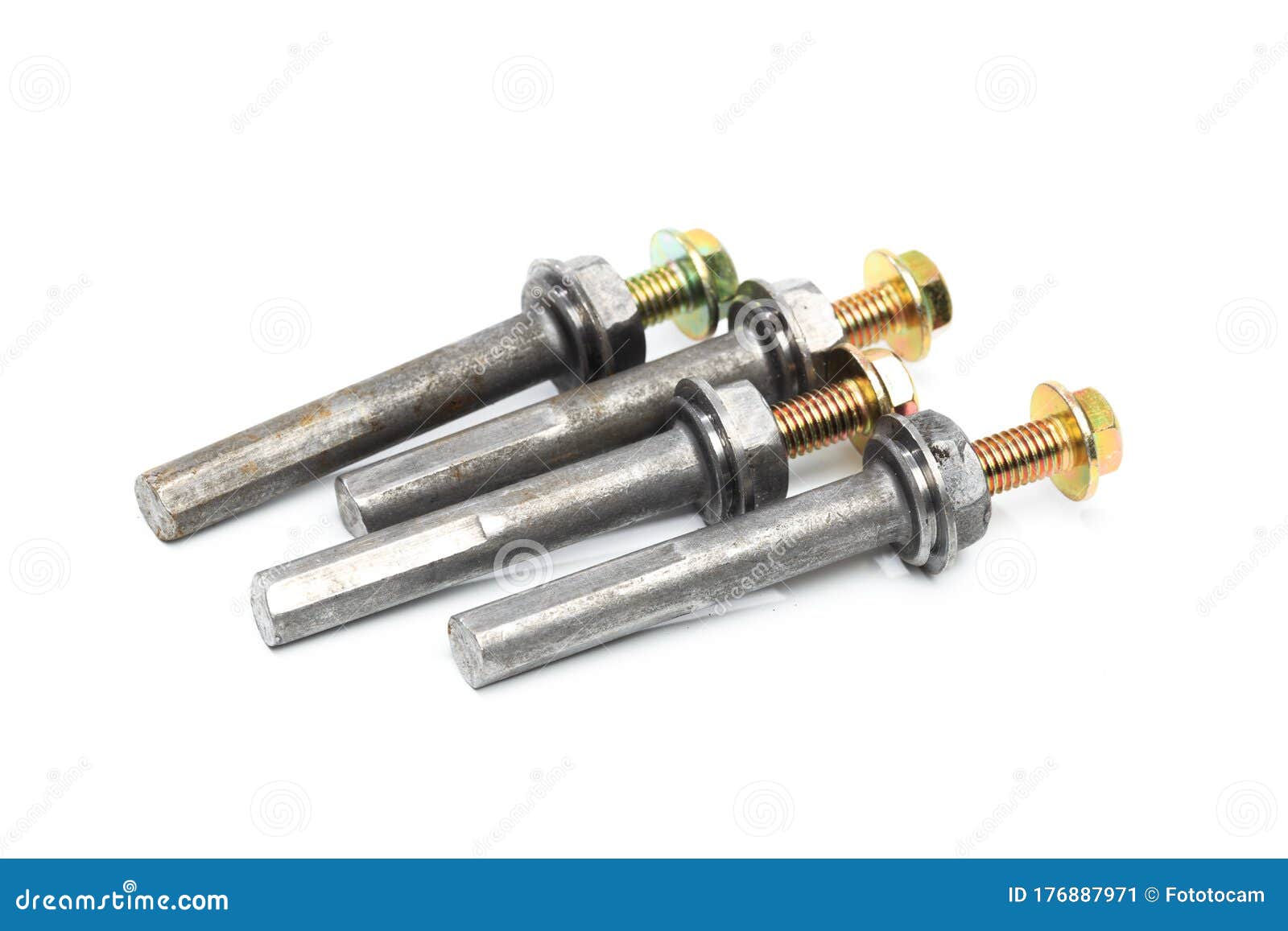 Brake Caliper Guides Isolated on White Background Stock Image - Image ...