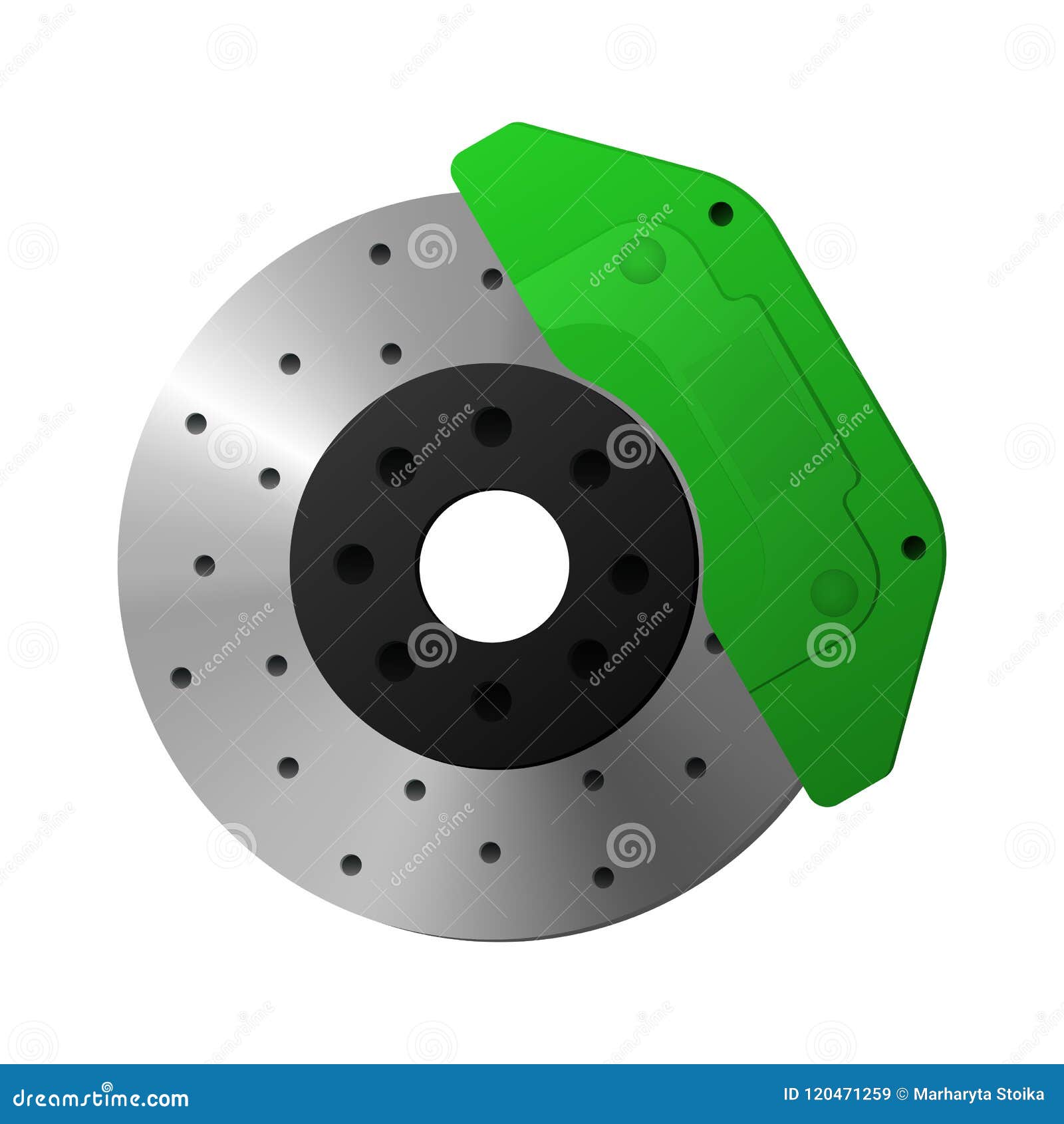 Brake disc, caliper. stock vector. Illustration of metal - 120471259