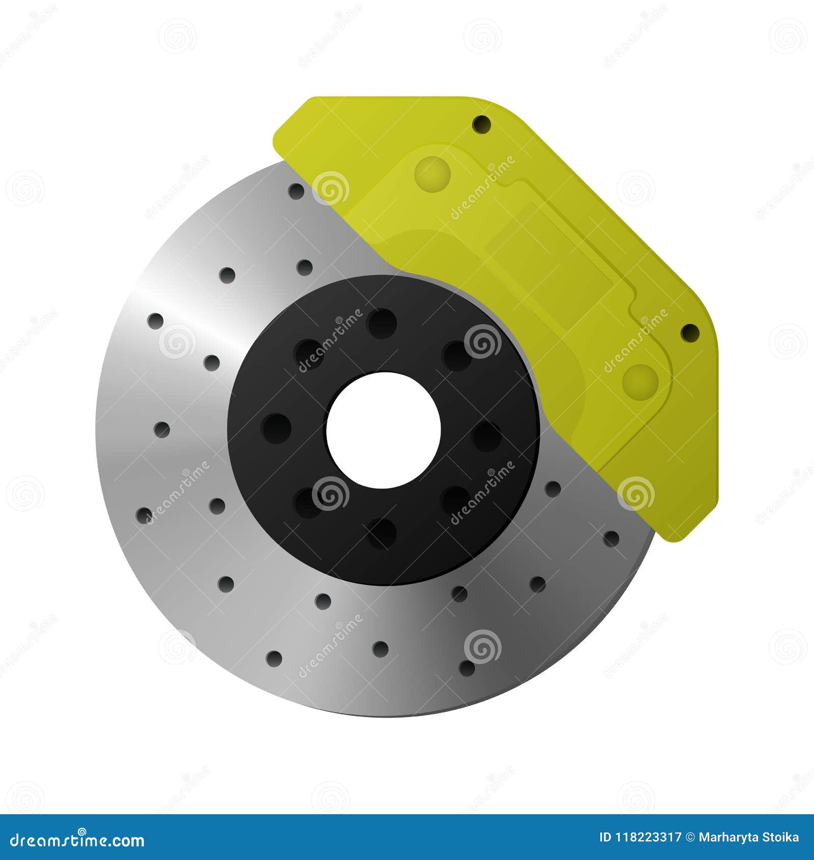 Brake disc, caliper, pad. stock vector. Illustration of consumable ...