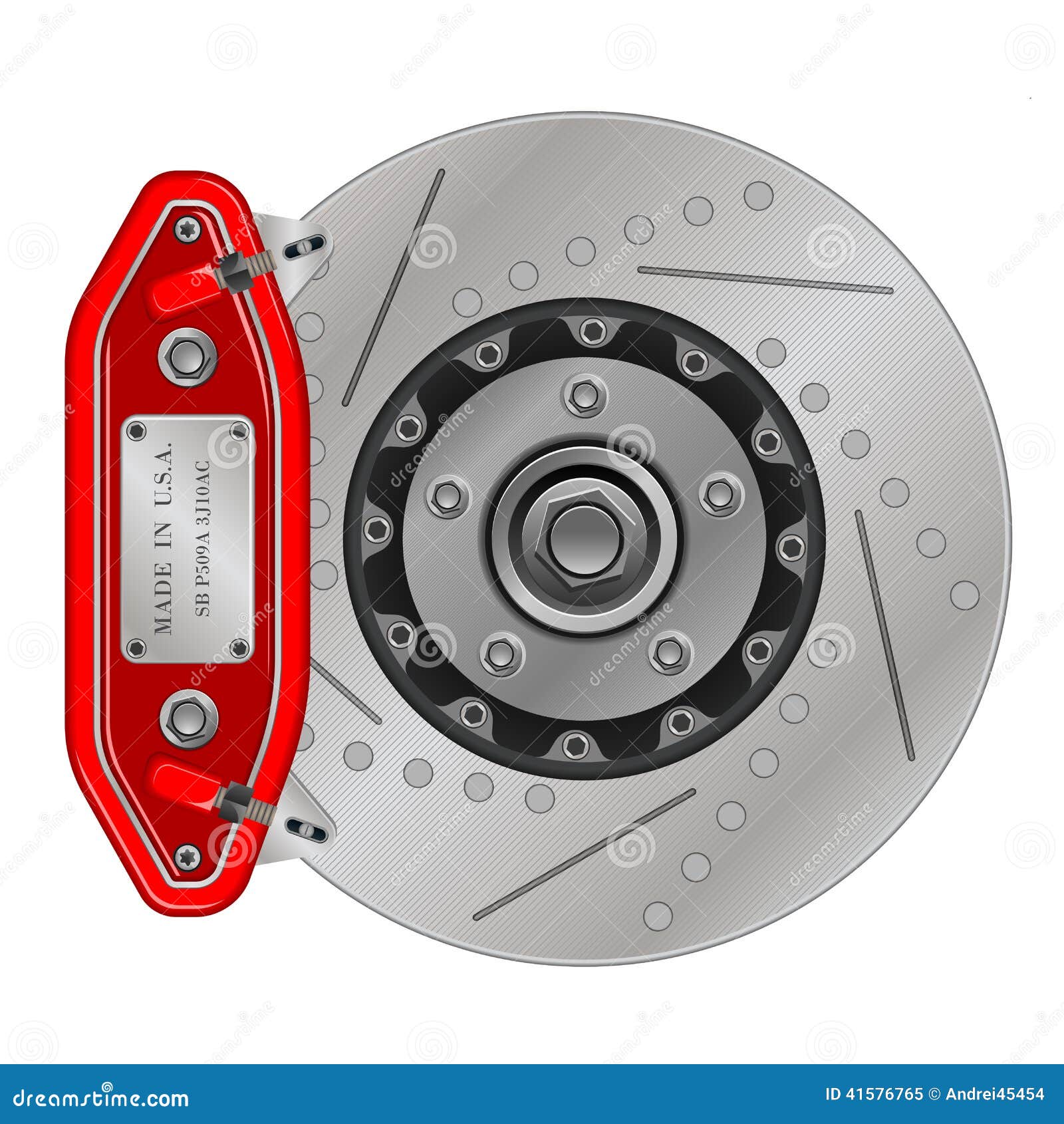 Brake disc with caliper stock vector. Illustration of disc - 41576765