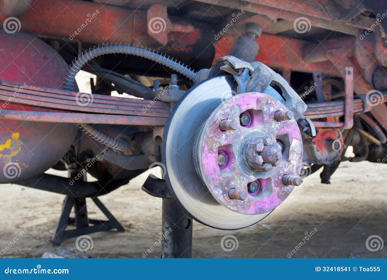 Brake Disc and Leaf Spring of Old Car Stock Image - Image of disc, axle ...