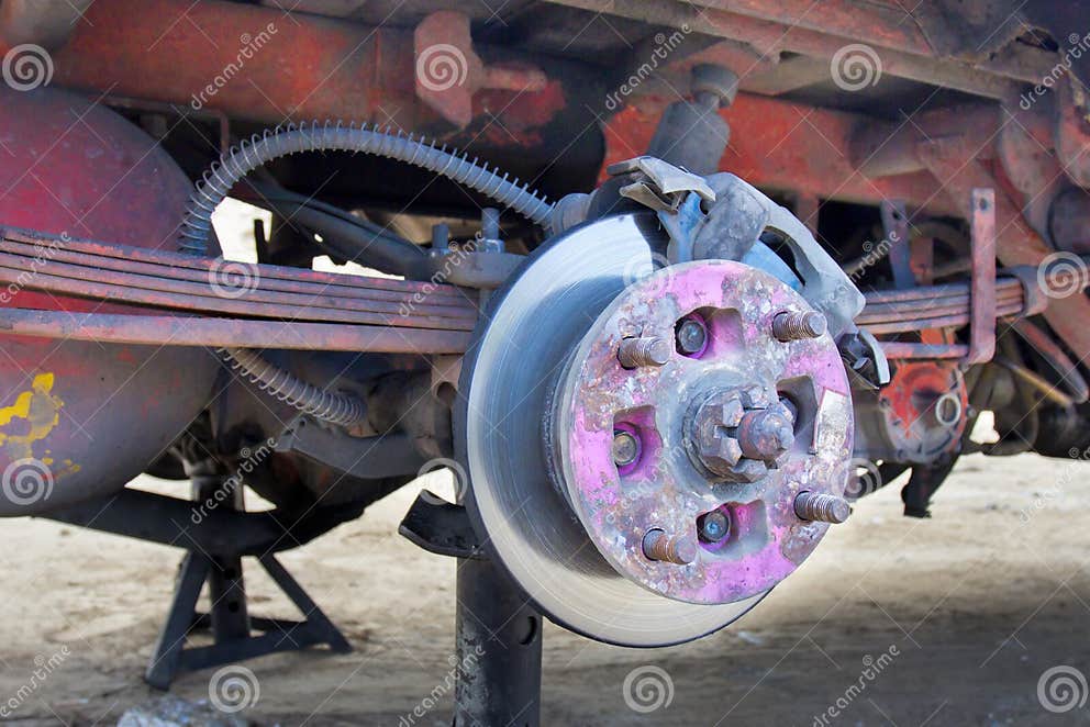 Brake Disc and Leaf Spring of Old Car Stock Image - Image of disc, axle ...