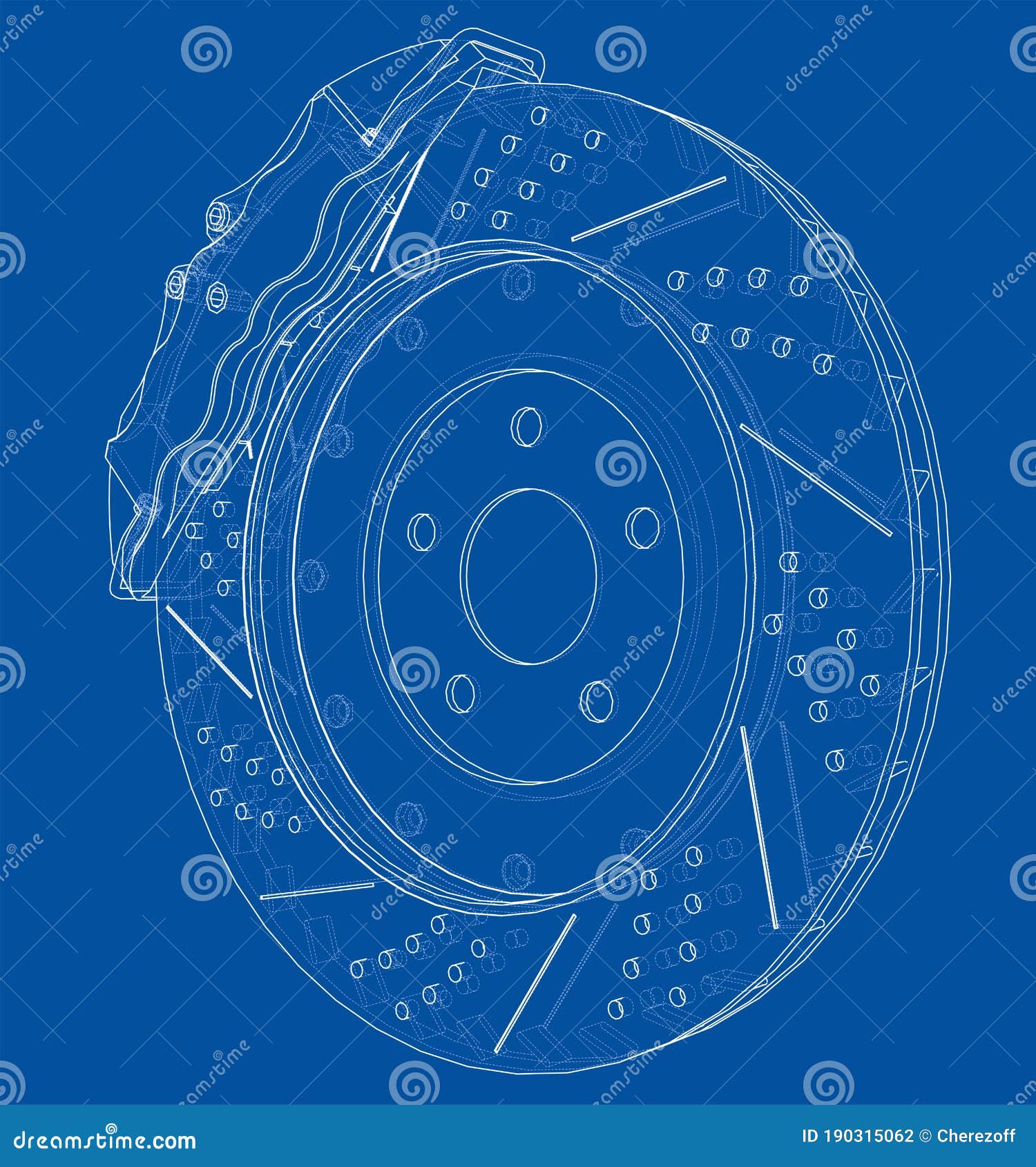 Brake Disc Outline. 3D Illustration Stock Illustration - Illustration ...