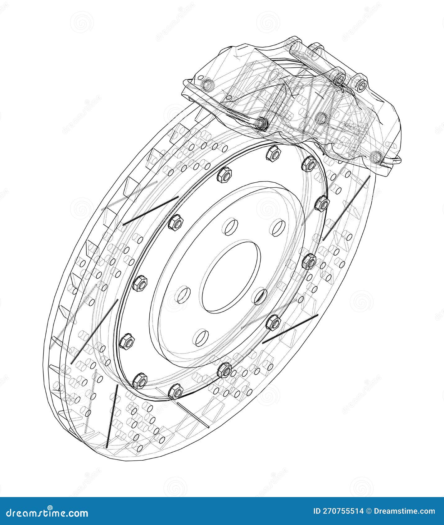 Brake disc outline stock illustration. Illustration of sport - 270755514
