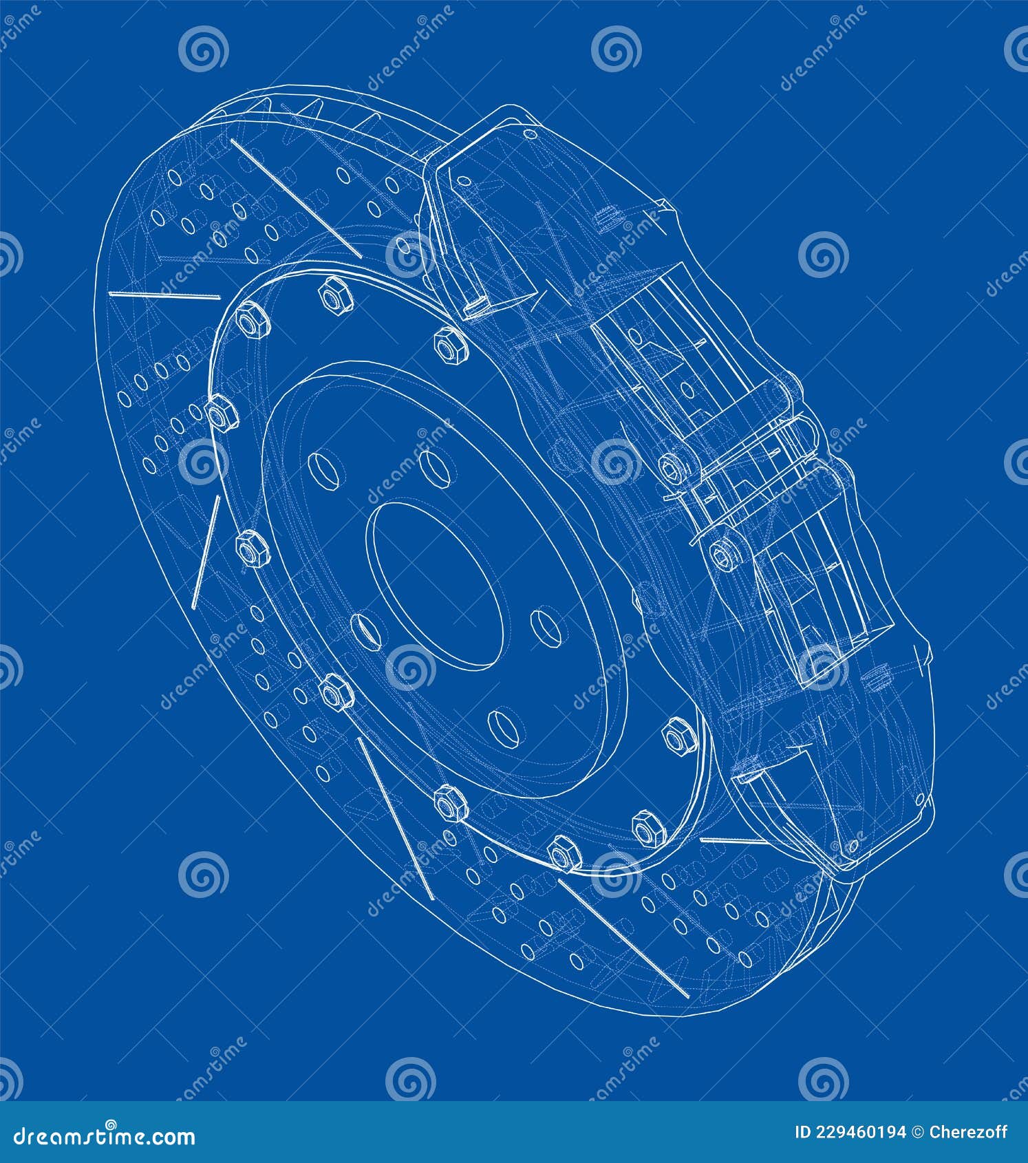 Brake disc outline. Vector stock vector. Illustration of construction ...