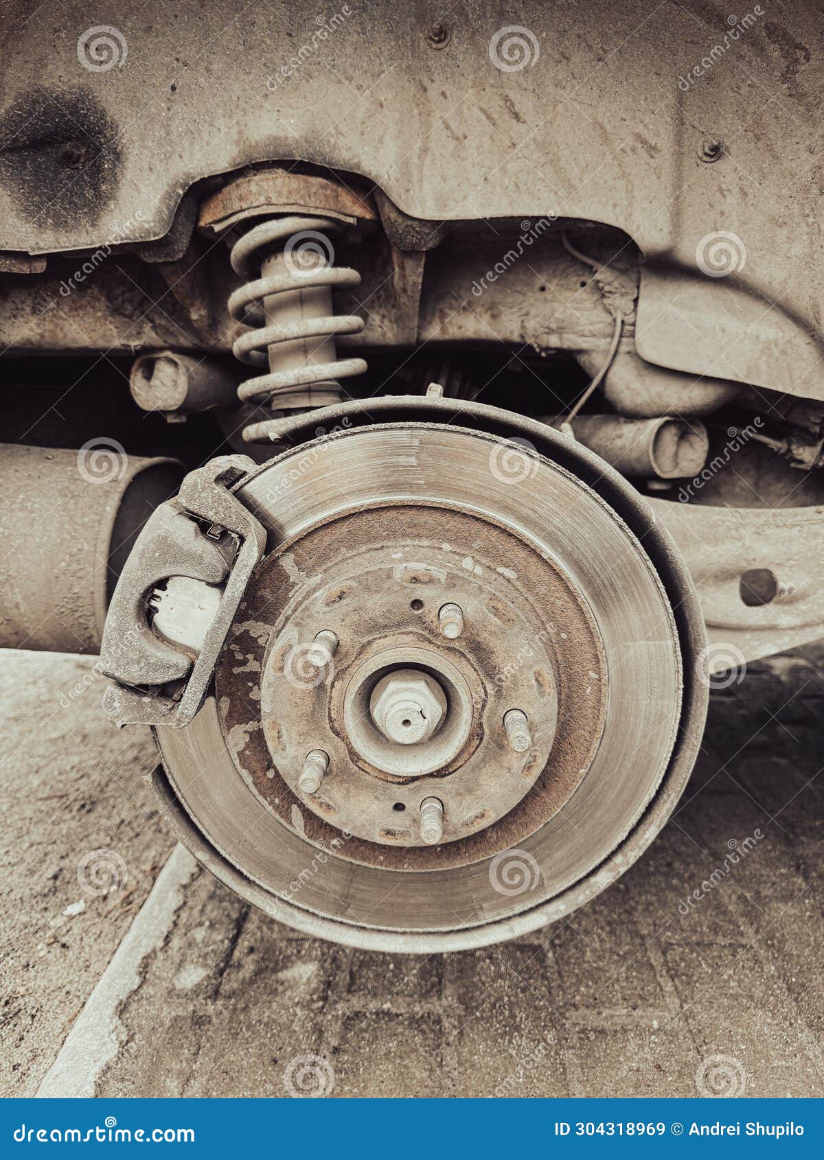 A Brake Disc on a Removed Car Wheel Stock Image - Image of metal ...