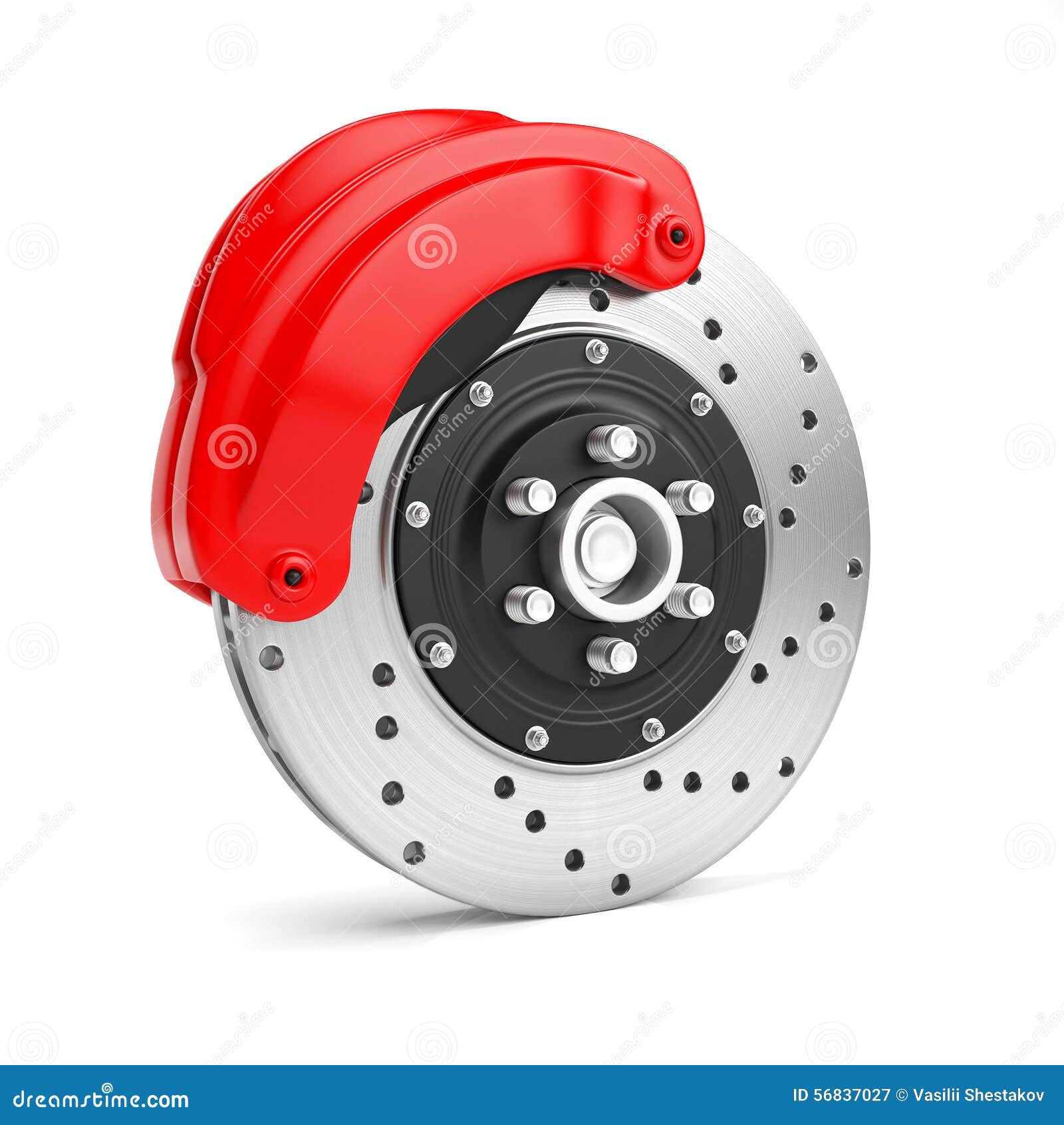 Brake Disc on a White Background Stock Illustration - Illustration of ...