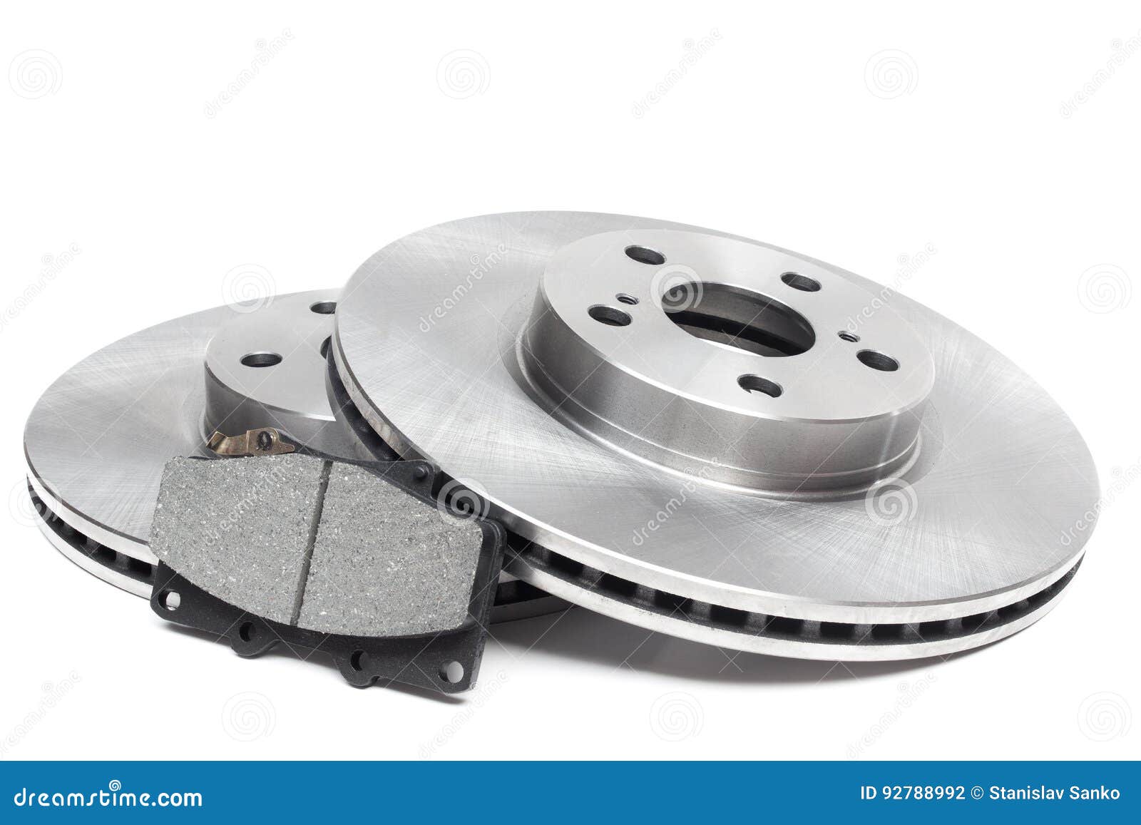 Brake discs and pads stock photo. Image of background - 92788992