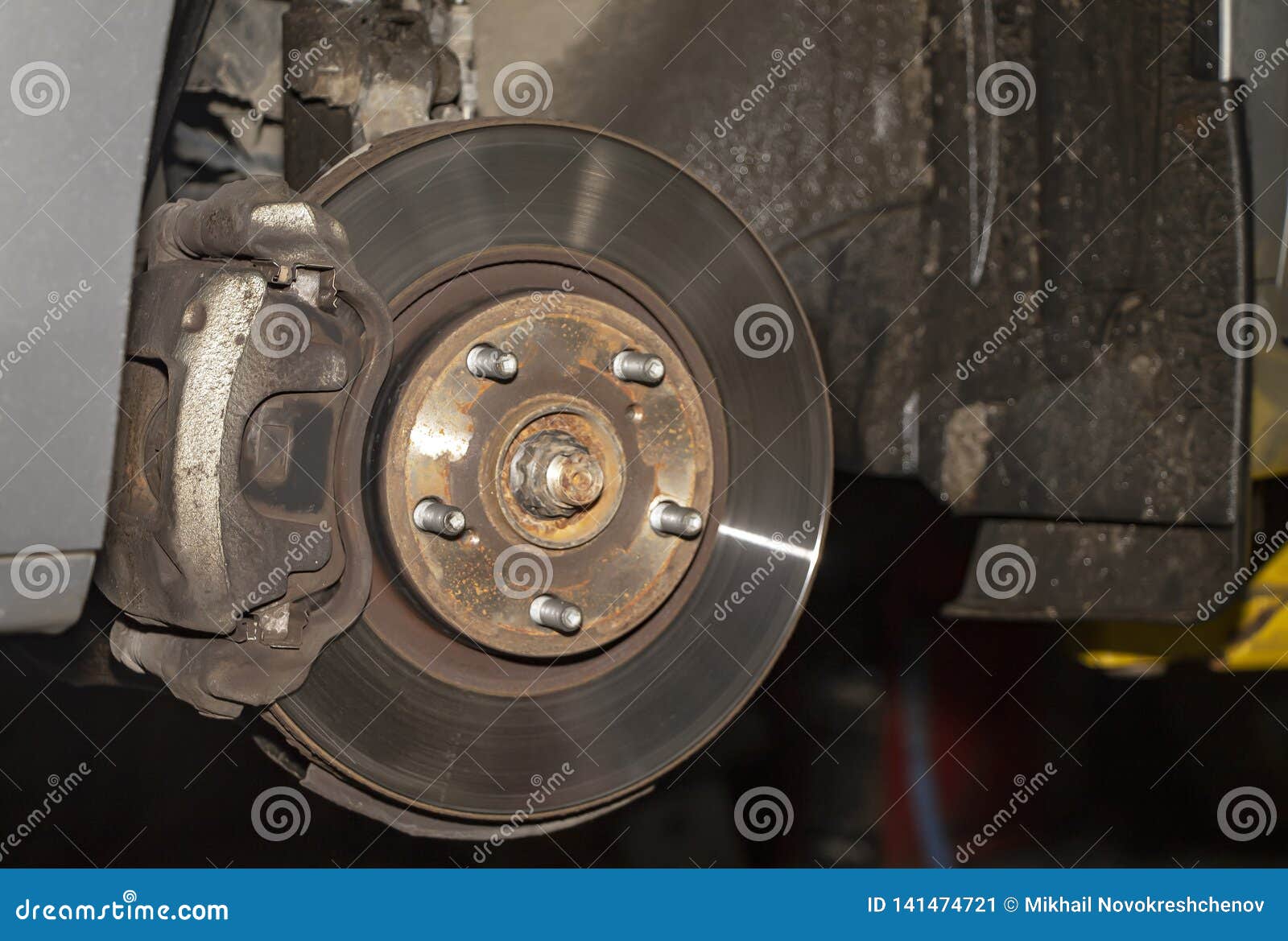 Brake disk of the car stock image. Image of change, machinery - 141474721