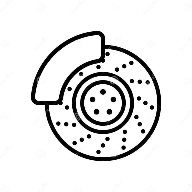 Brake Disk Outline Vector Icon Stock Vector - Illustration of sign ...