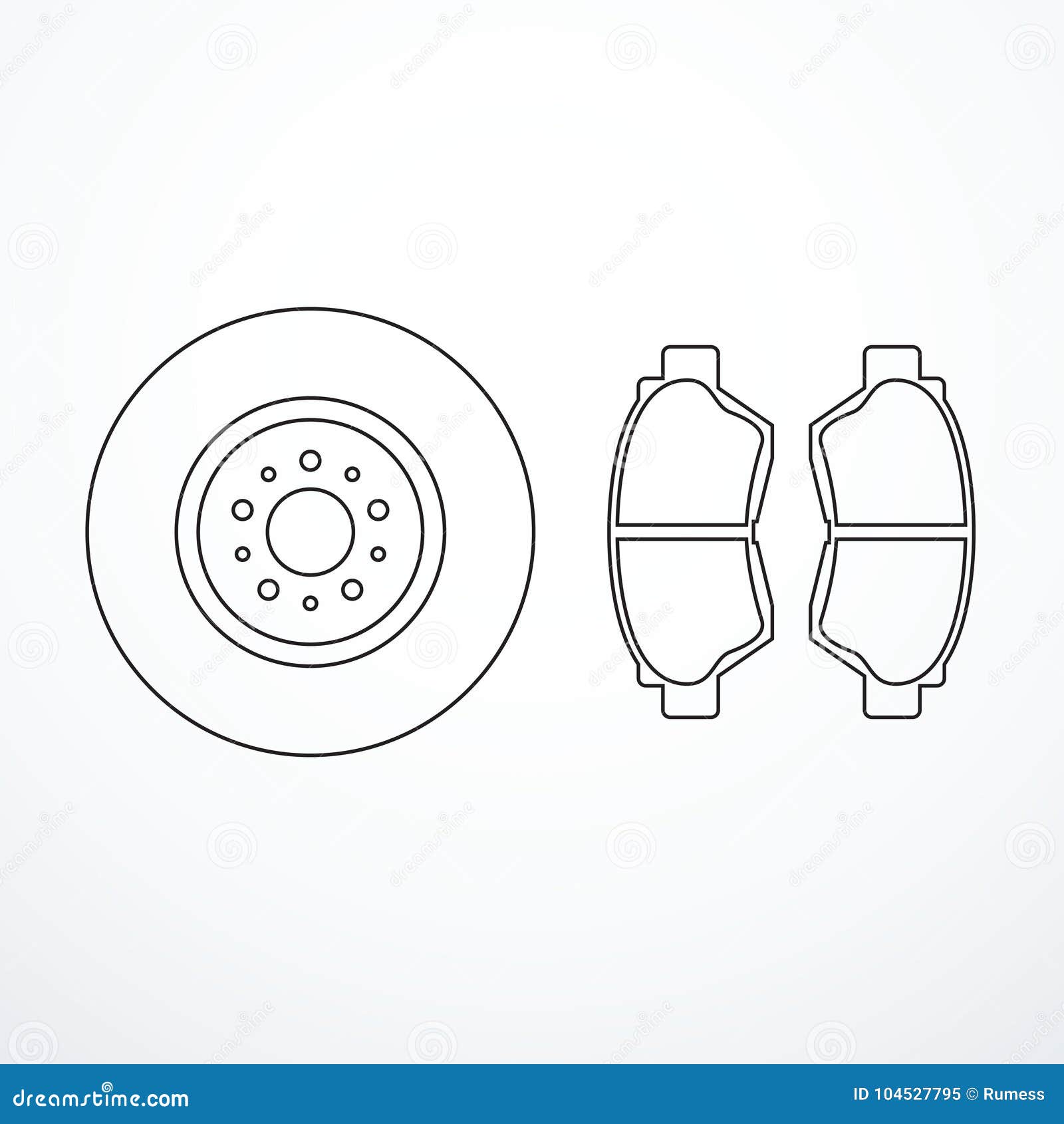 Brake Disk and Brake Pads. Brake Parts Stock Vector - Illustration of ...