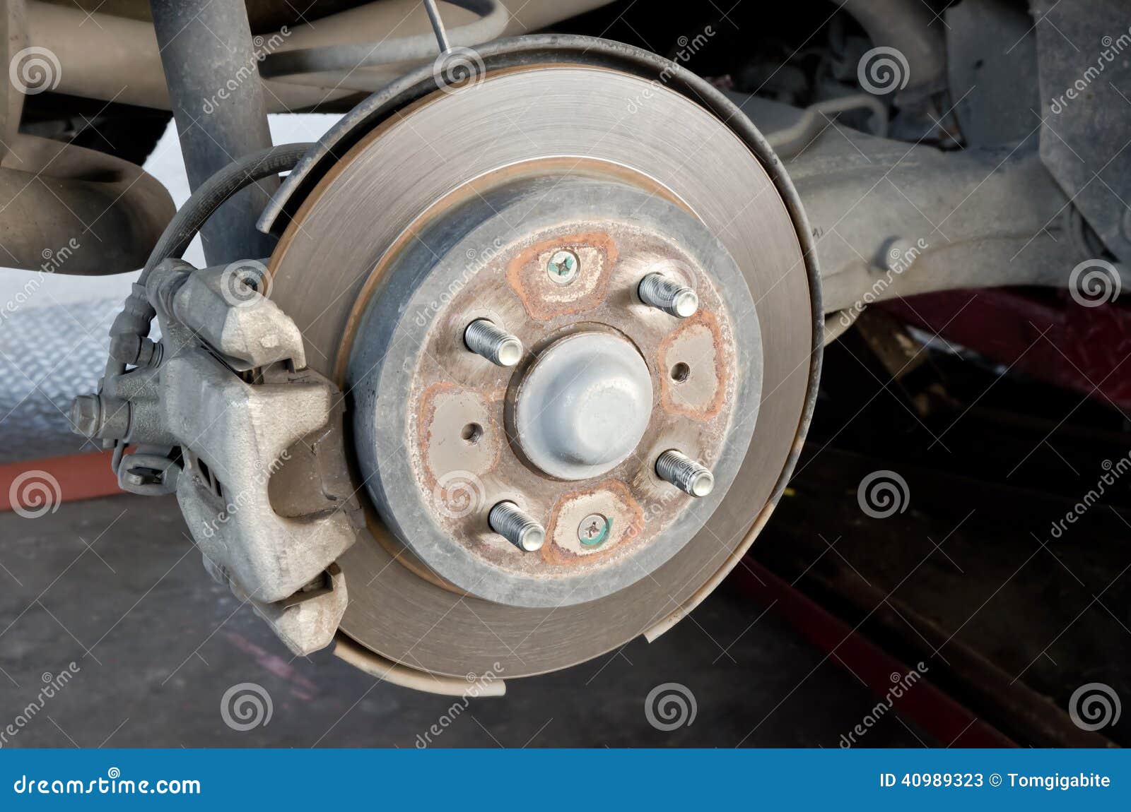 Brake Disk and the Wheel Assembly Stock Image - Image of pads, break ...