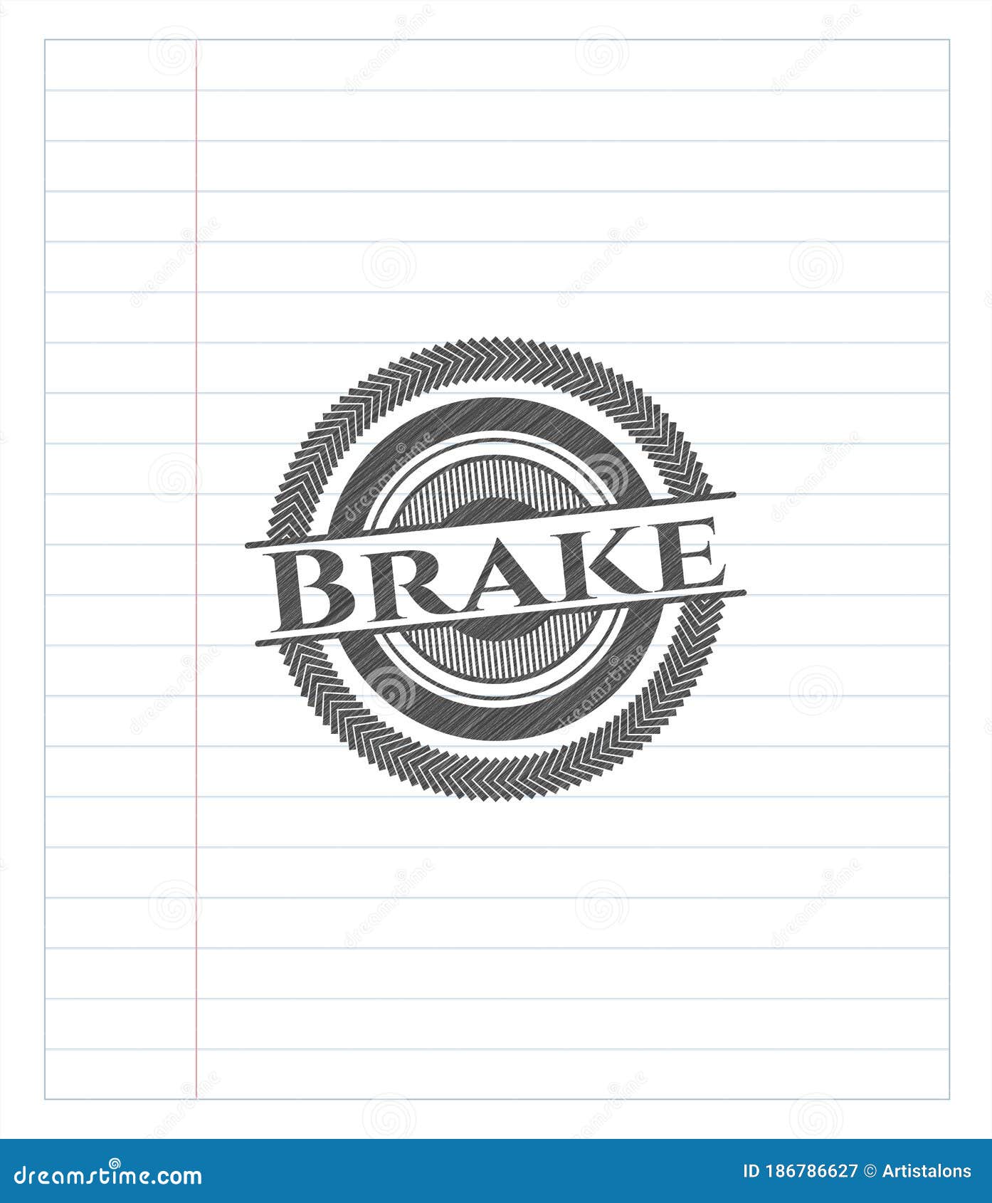 Brake Emblem Drawn in Pencil. Vector Illustration Stock Vector ...