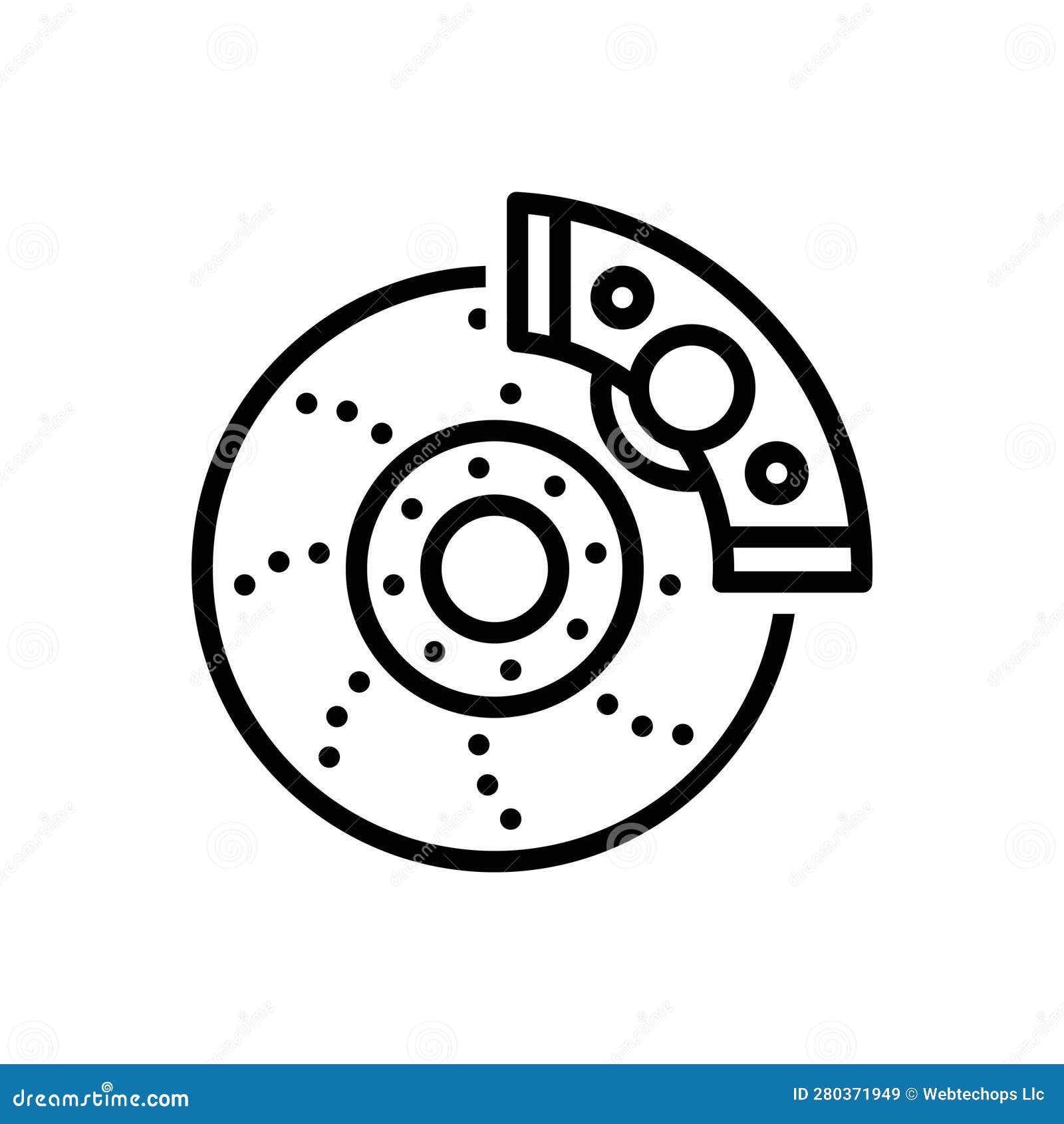 Black Line Icon for Brake, Disc and Garage Stock Vector - Illustration ...