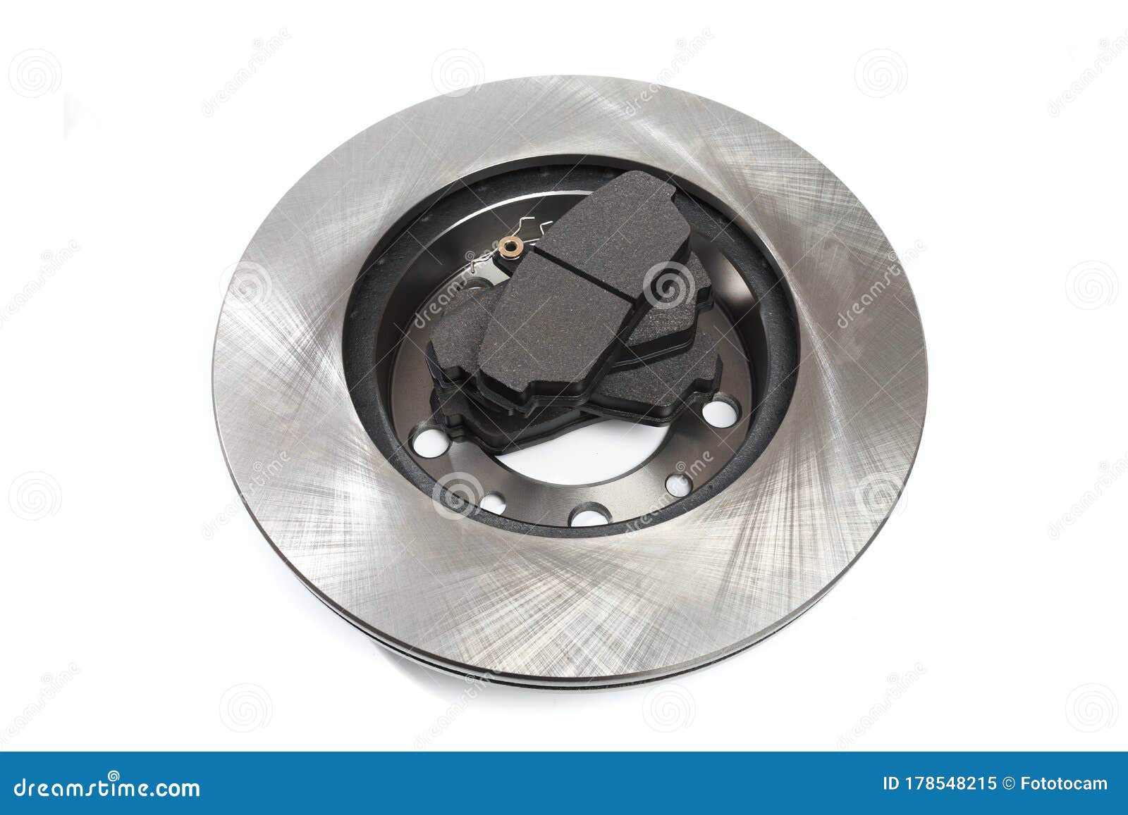 Brake Pads and Brake Disc Isolated on White Background Stock Image ...