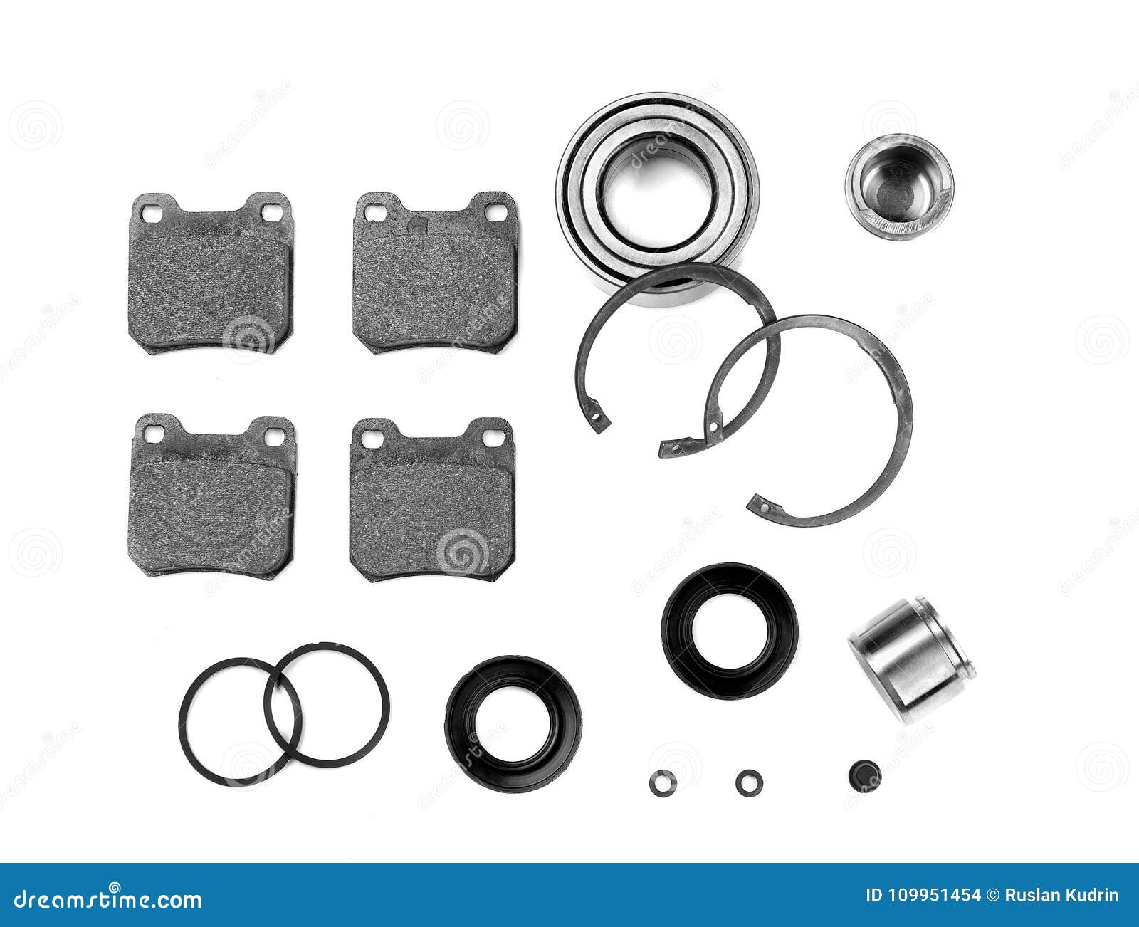 Brake Pads, Springs. Isolate on White. Stock Photo - Image of steel ...