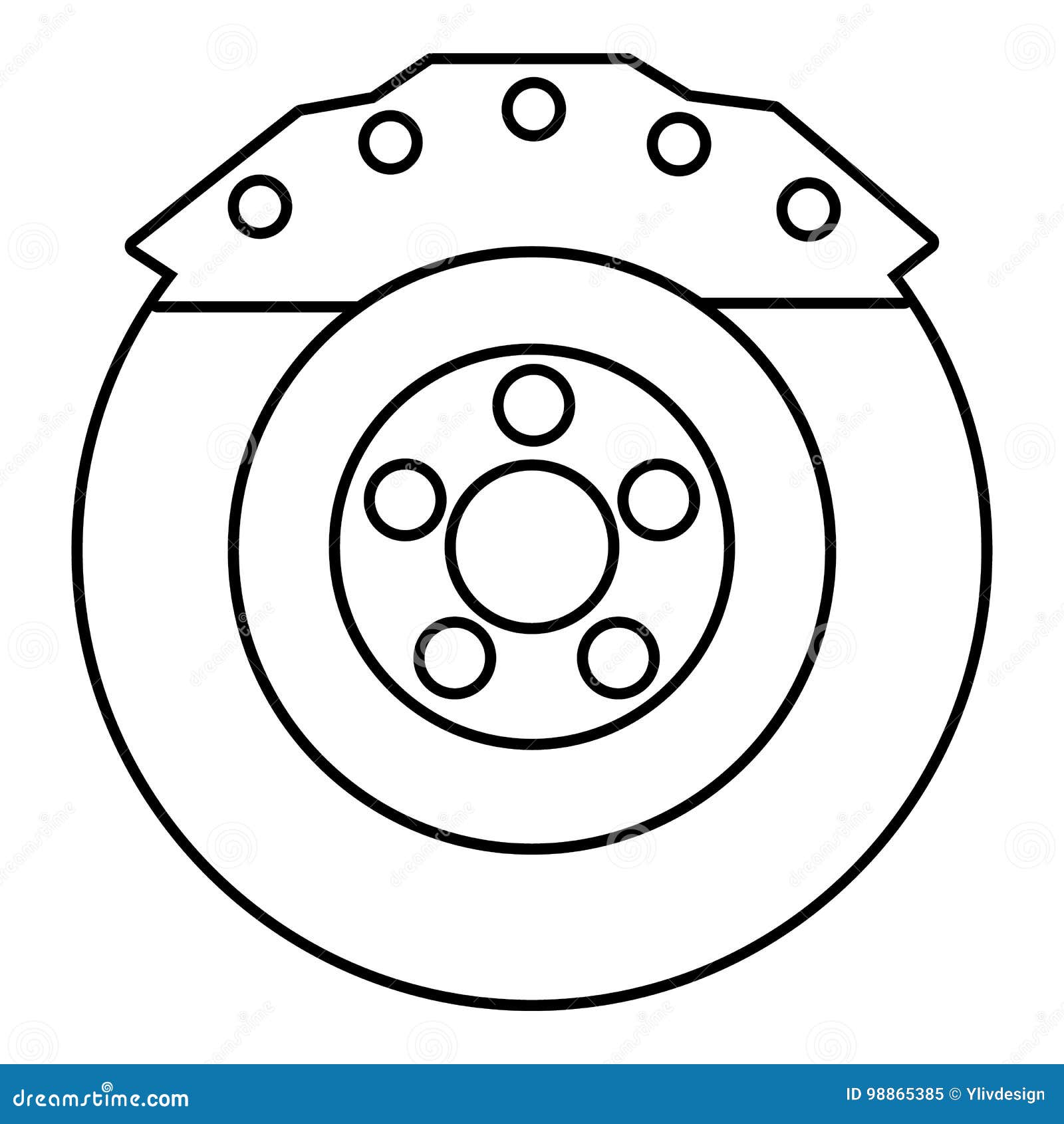 Brake Shoe Icon, Outline Style Stock Vector - Illustration of ...