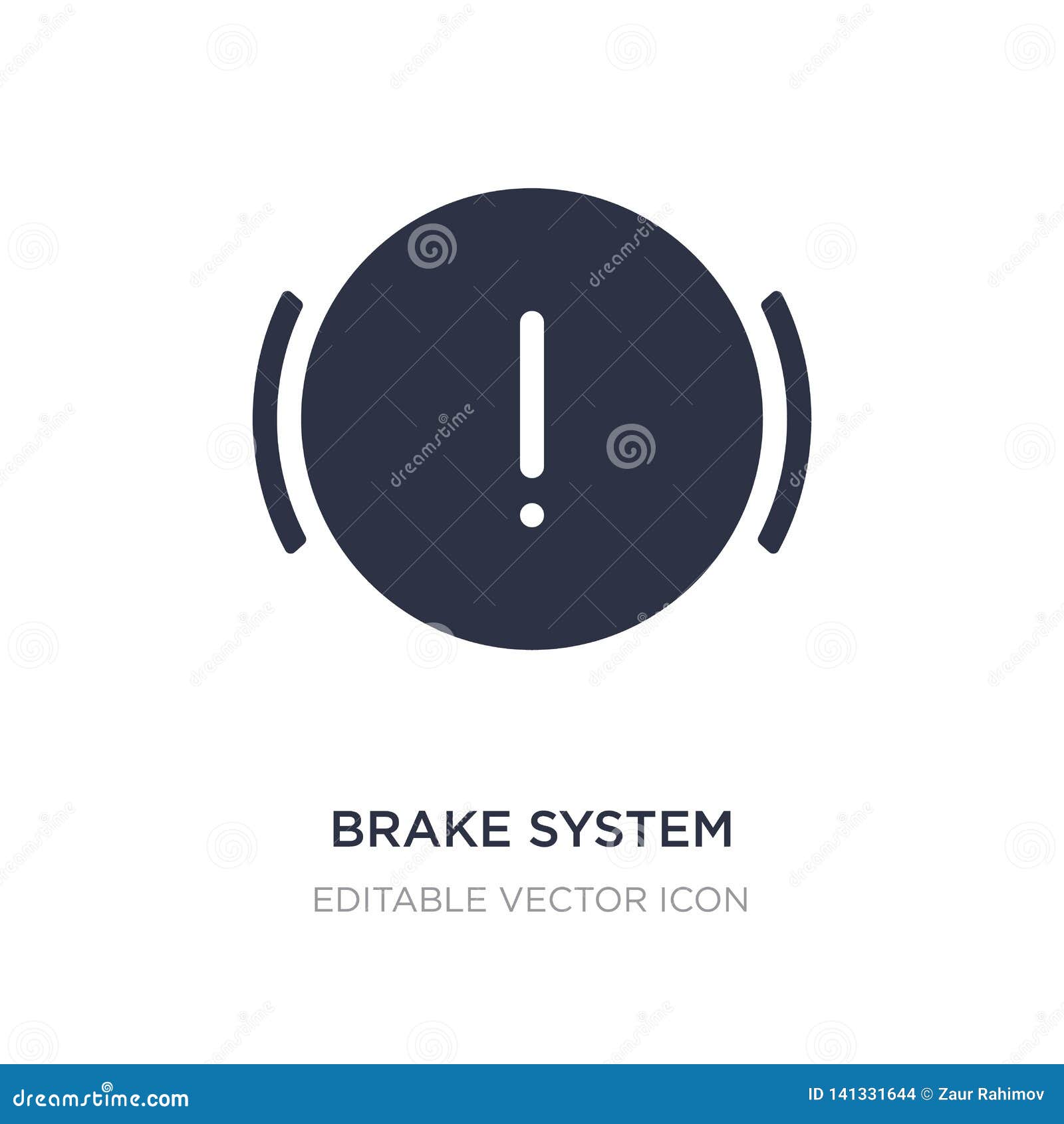 Brake System Warning Icon on White Background. Simple Element ...