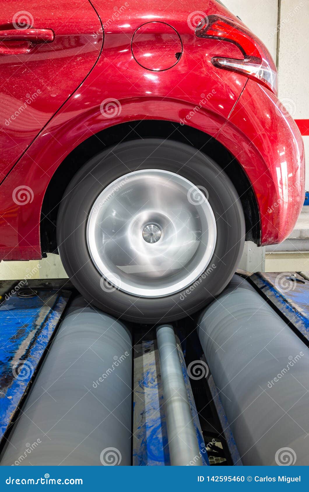 Brake Test Performance Rear Wheel Drive in a Car Laboratory Stock Photo ...