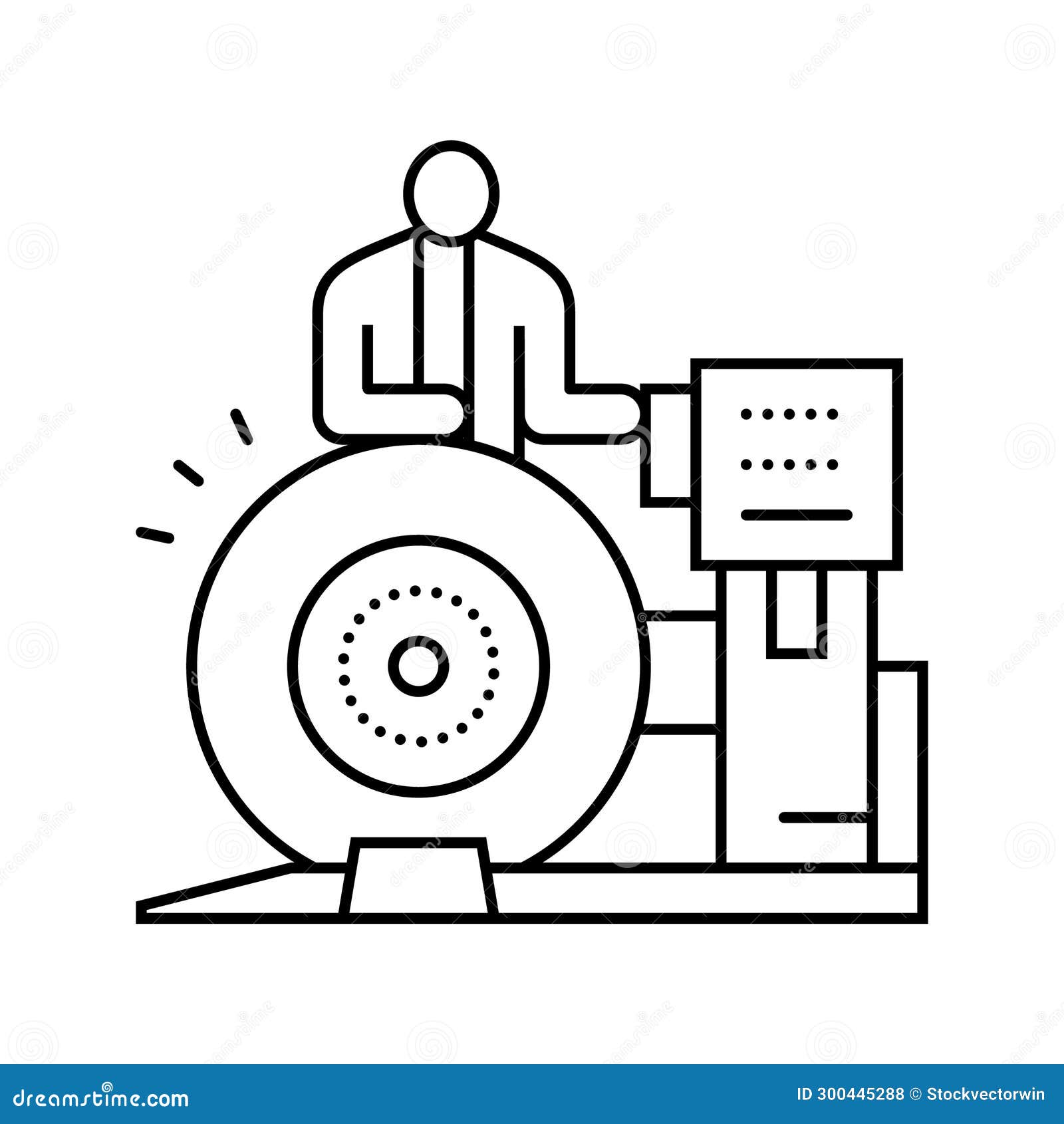 Brake Testing Aircraft Line Icon Vector Illustration Stock de ...