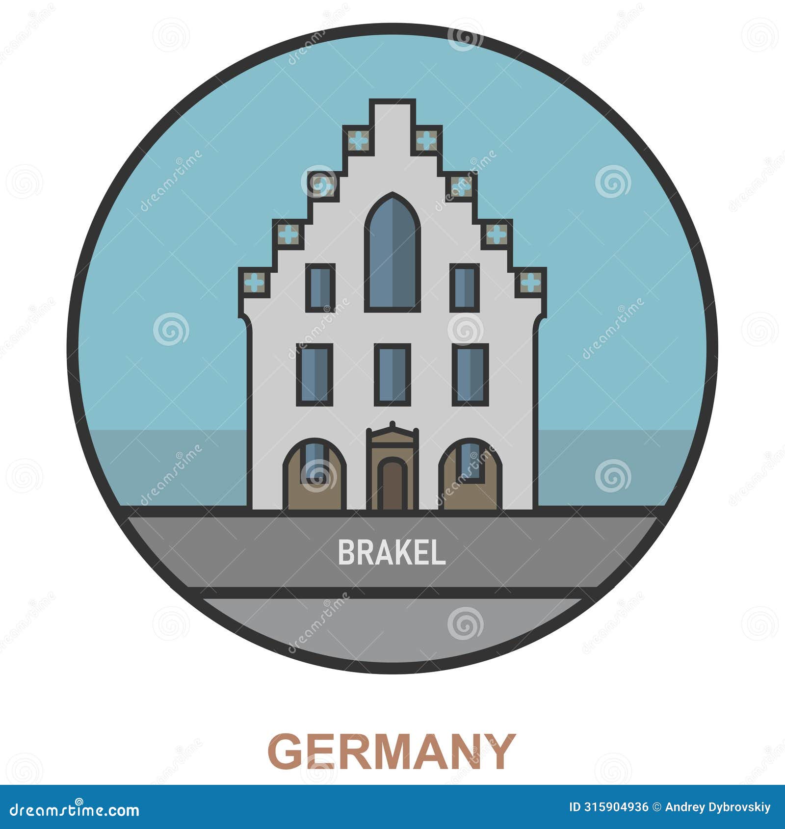 Brakel. Cities and Towns in Germany Stock Vector - Illustration of ...