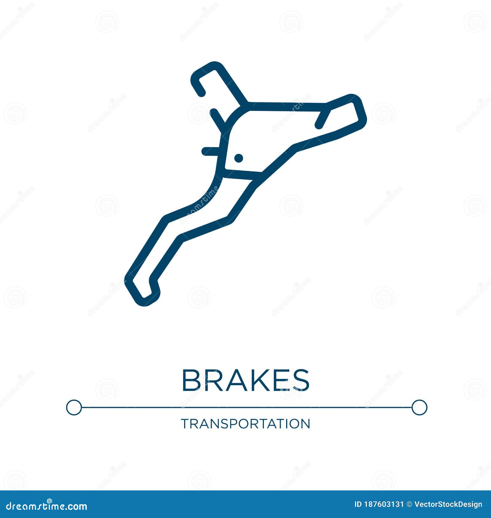 Brakes Icon. Linear Vector Illustration from Bicycle Collection ...