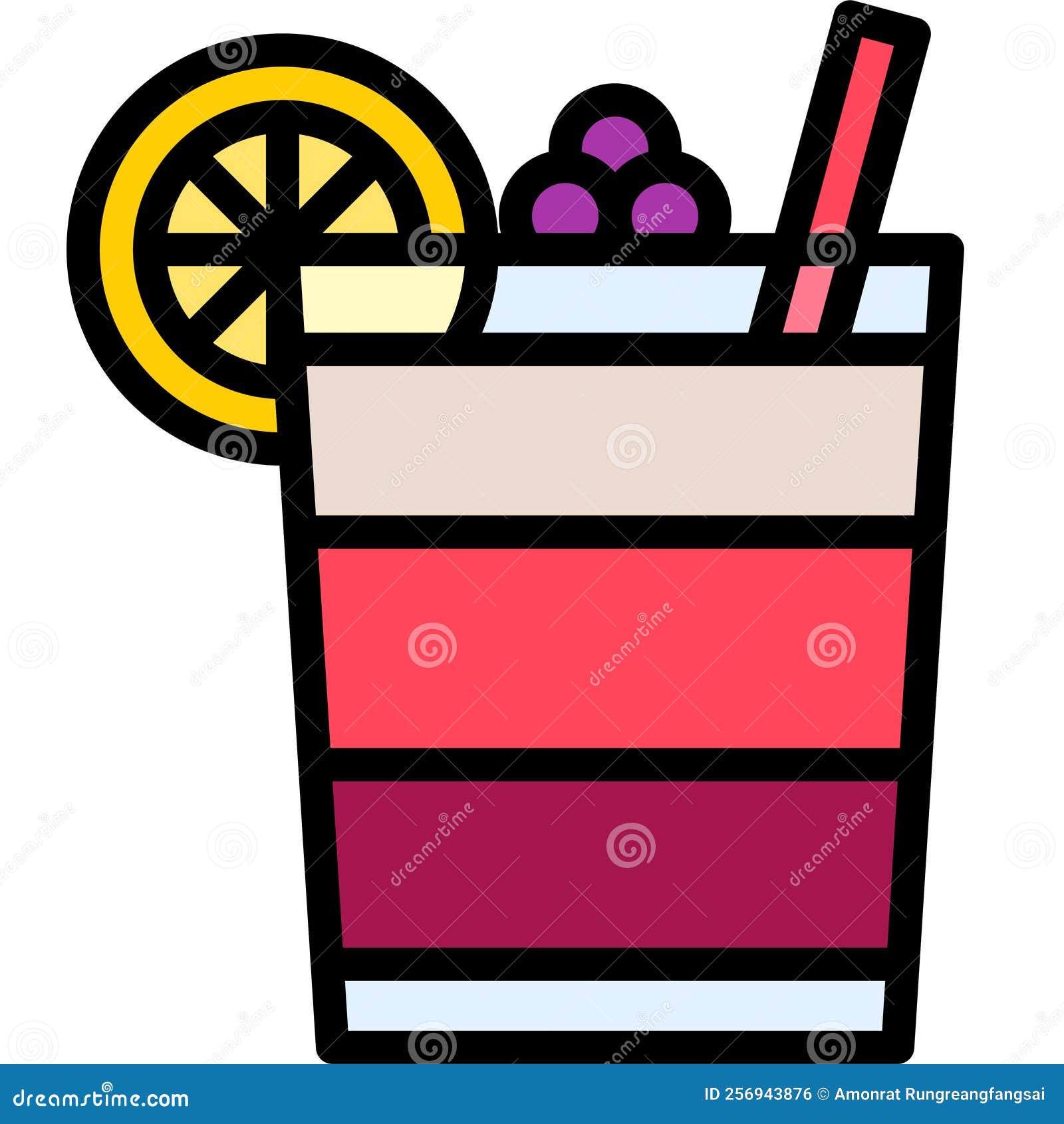 Bramble Cocktail Icon, Alcoholic Mixed Drink Vector Stock Vector ...