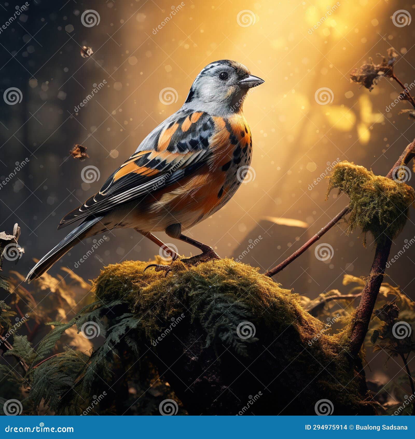 Brambling Made With Generative AI Illustration Royalty-Free Cartoon ...