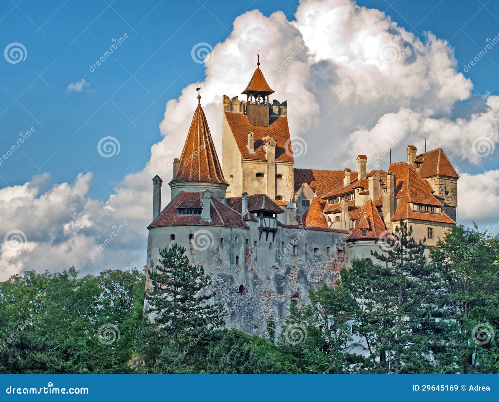 Bran Castle View in a Summer Day Stock Image - Image of castle, house ...