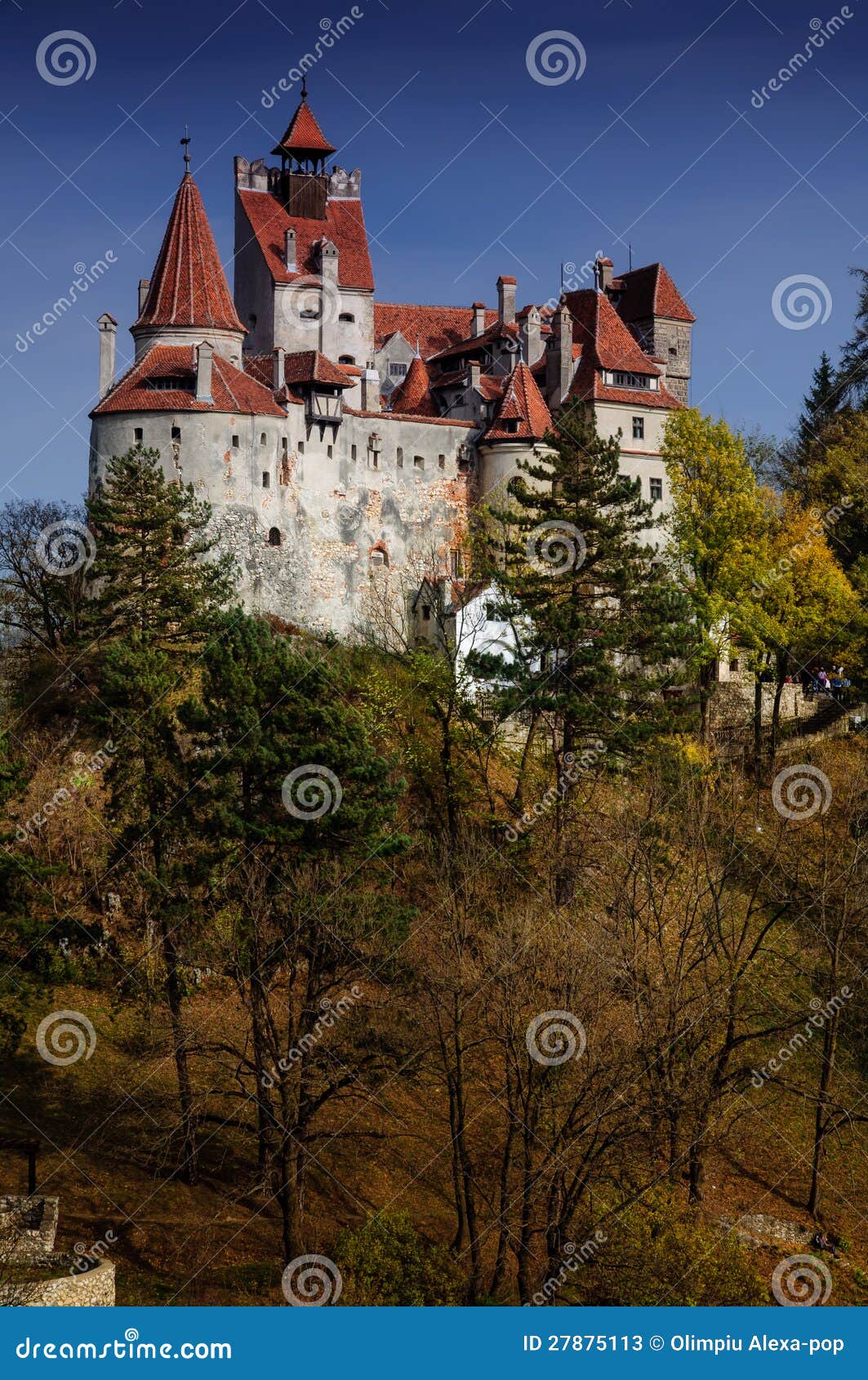 Bran Castle in Autumn Landscape Stock Image - Image of autumn, landmark ...