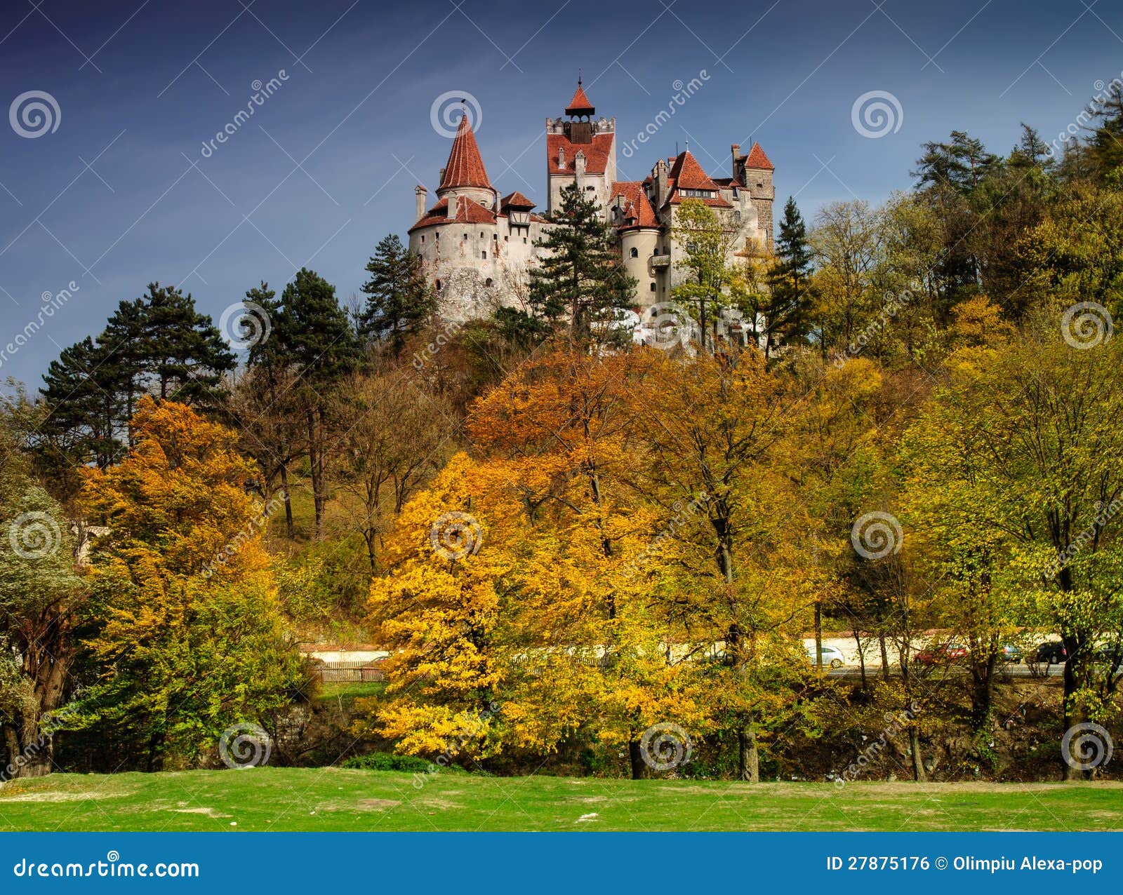 Bran Castle in Autumn Landscape Stock Photo - Image of colorful, brasov ...