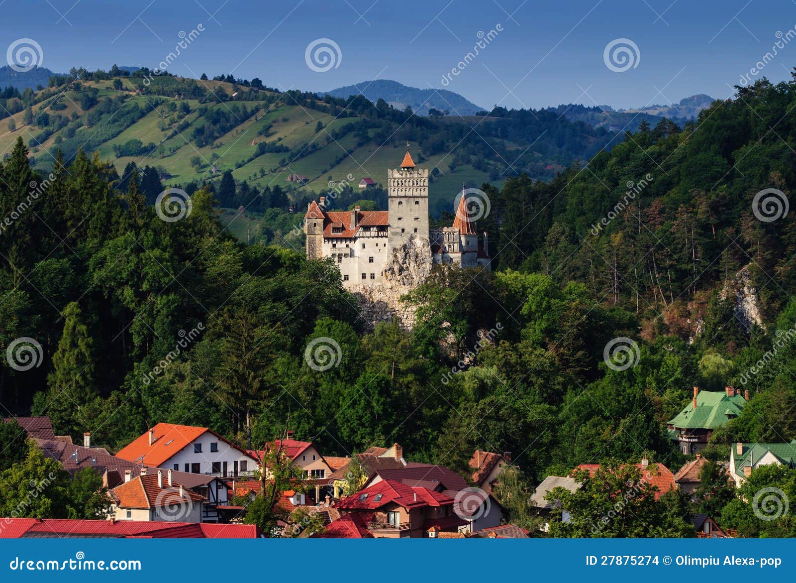 The Bran Castle and Bran City Stock Photo - Image of dracula, bran ...