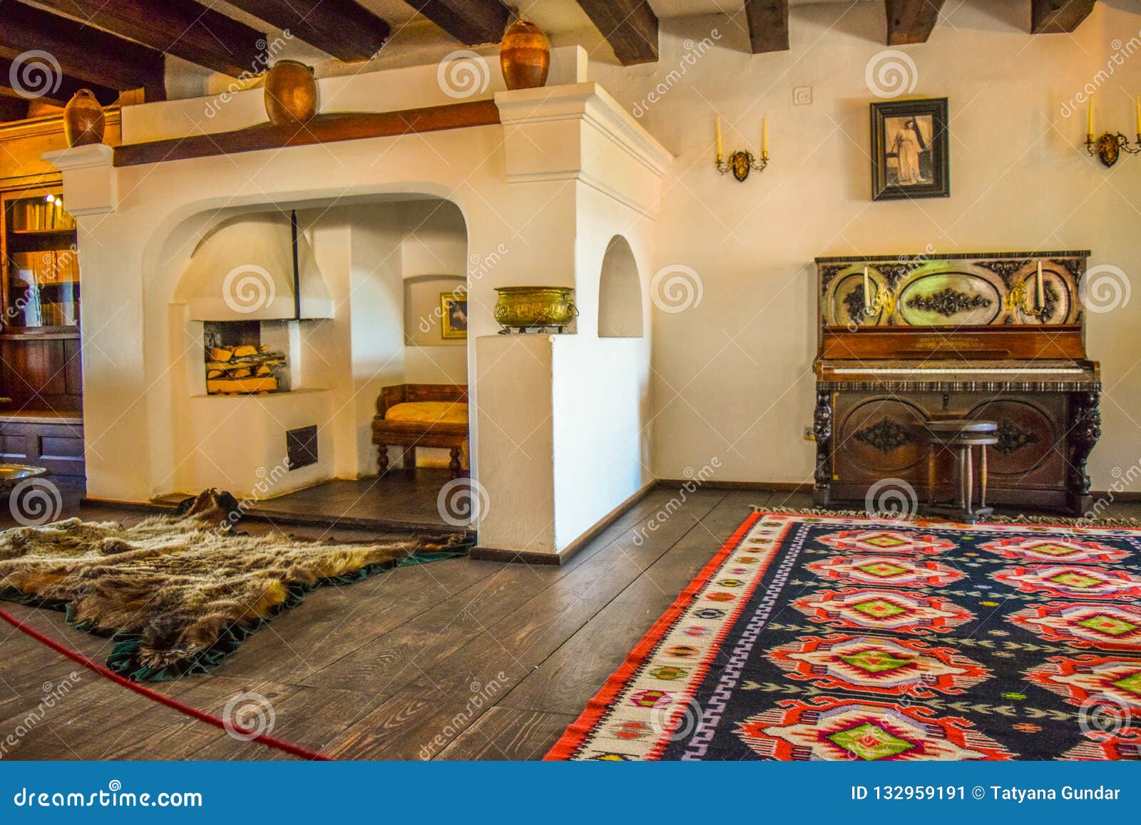 Bran Castle Interior. Beautiful Medieval Room Architecture Editorial ...