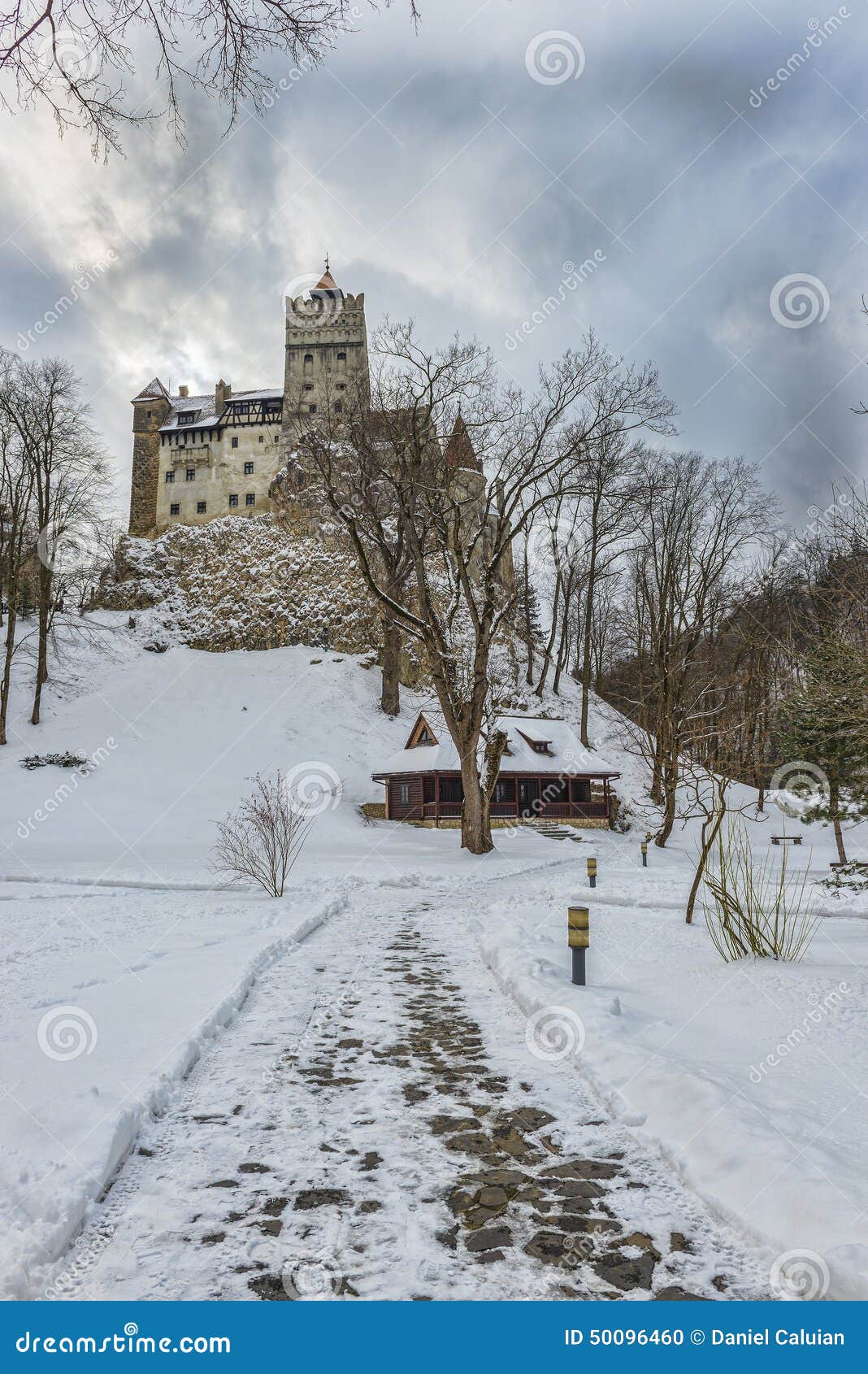 Bran Castle during Winter Season Stock Photo - Image of vampire, winter ...