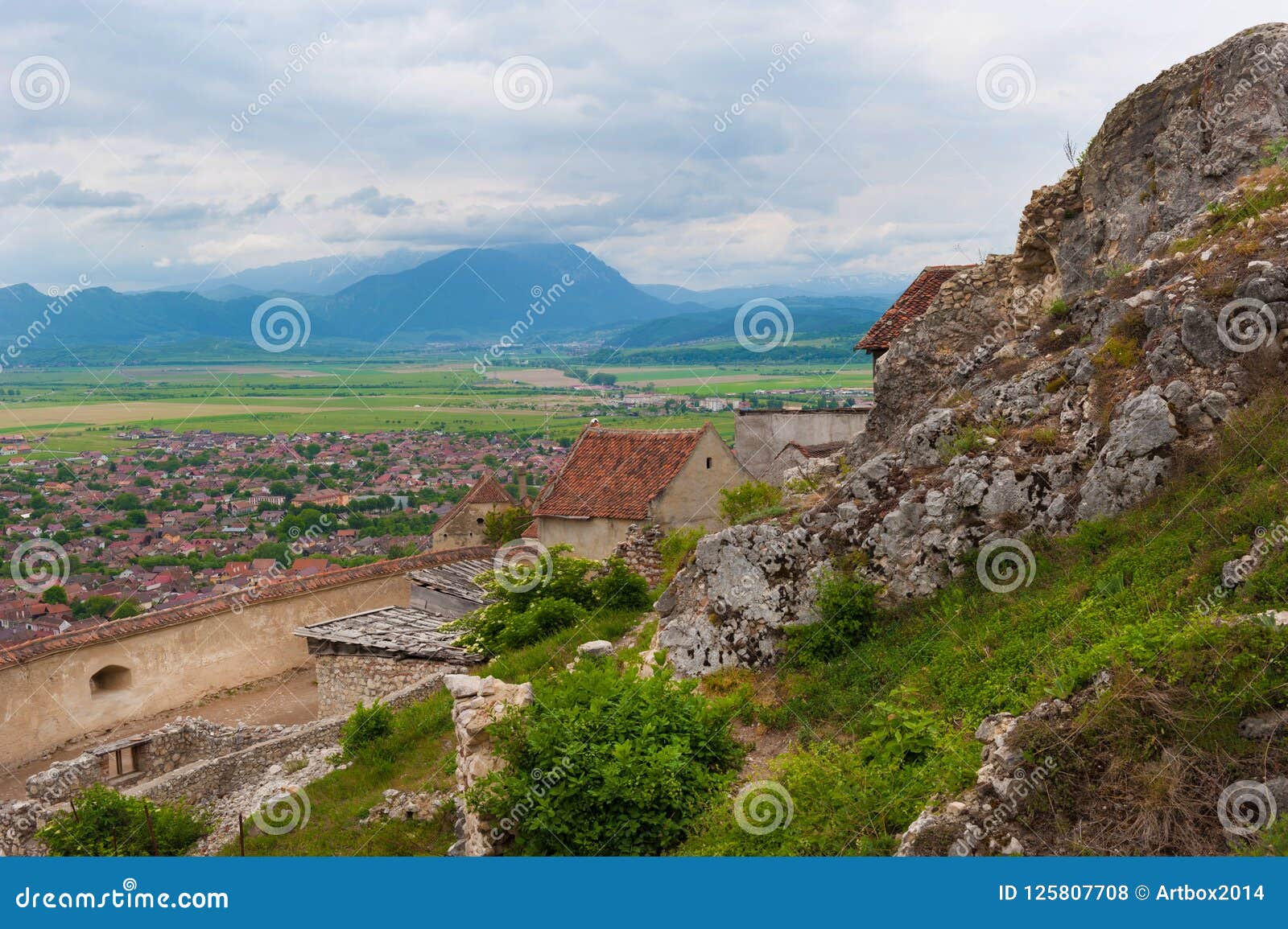 Bran city. Top View stock photo. Image of famous, bran - 125807708