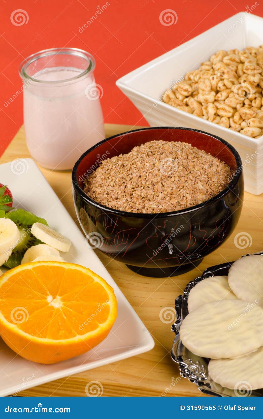 Bran and ingredients stock photo. Image of portion, serving - 31599566