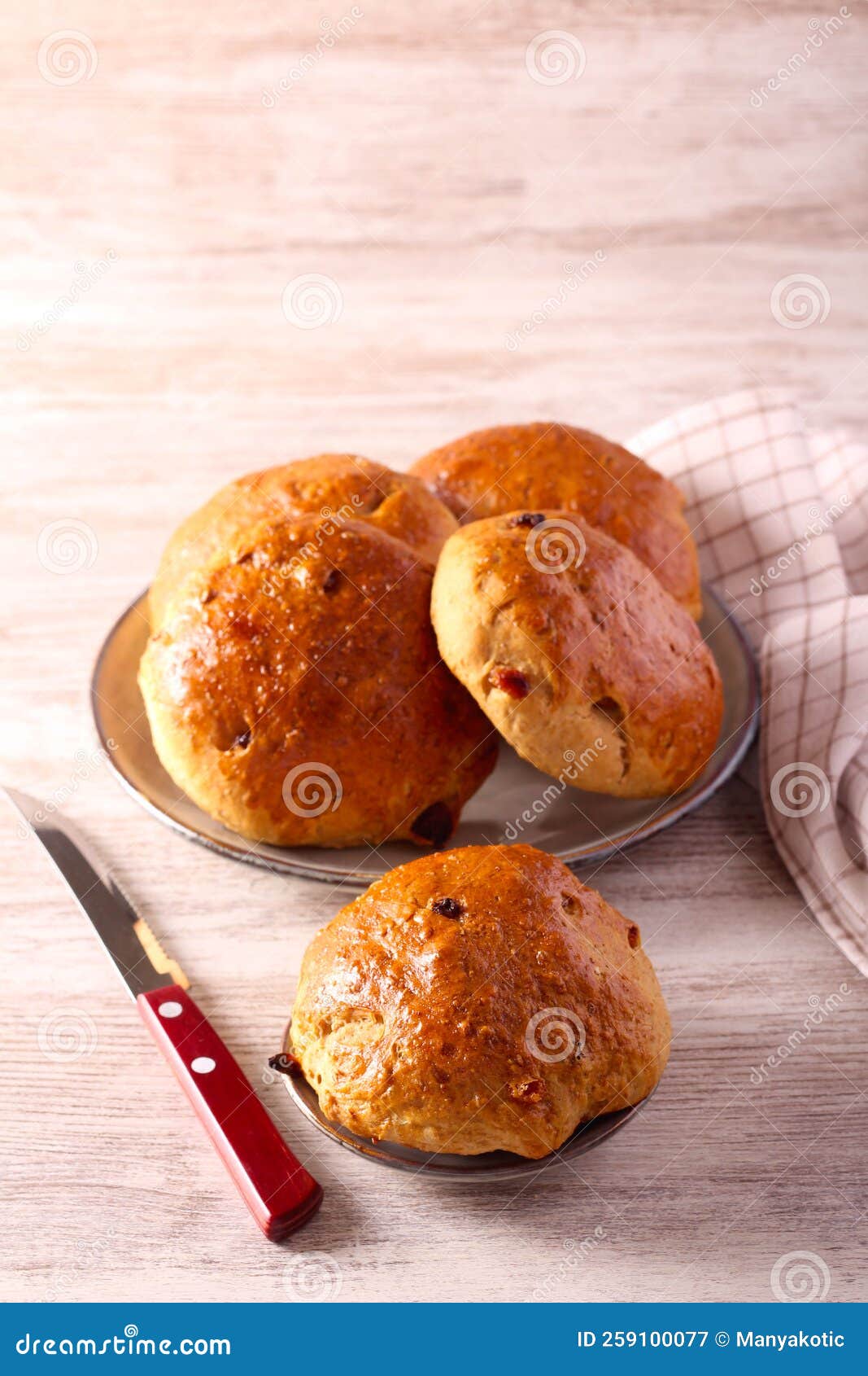 Bran and raisin buns stock image. Image of pastry, brunch - 259100077