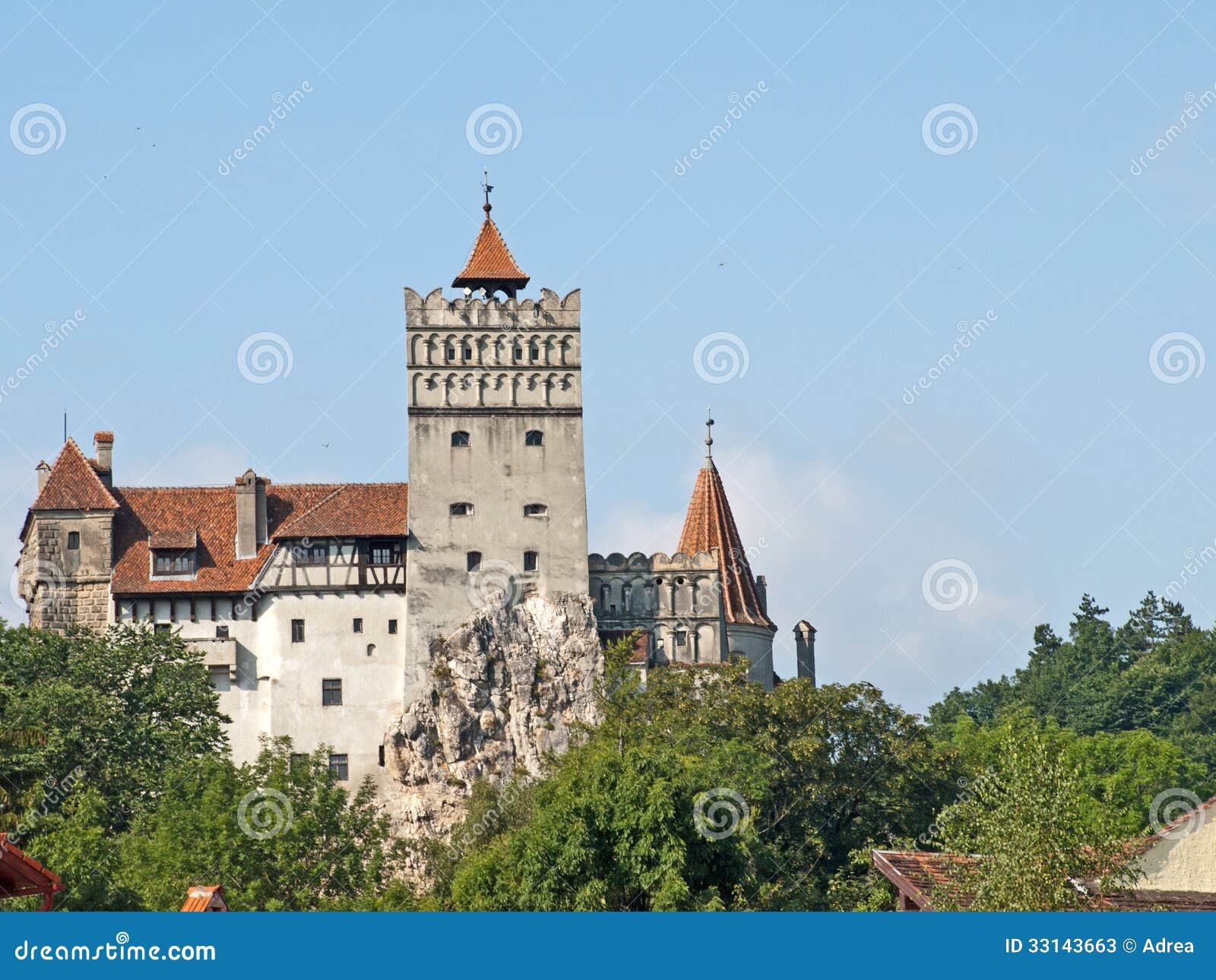 Bran Castle View in a Summer Day Stock Image - Image of bran, tower ...